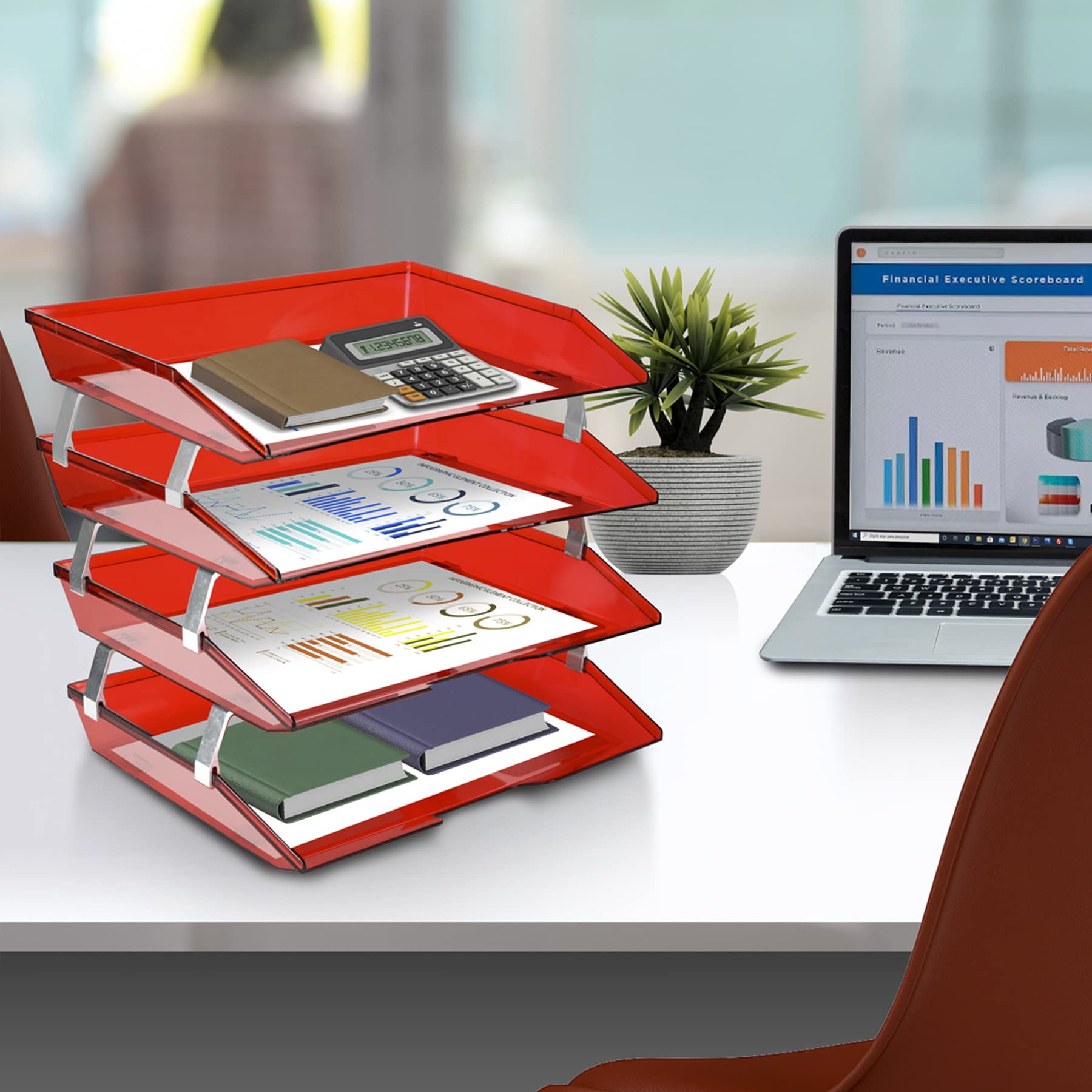 Snapklik.com : Acrimet Facility 4 Tier Letter Tray, Side Load, Letter ...