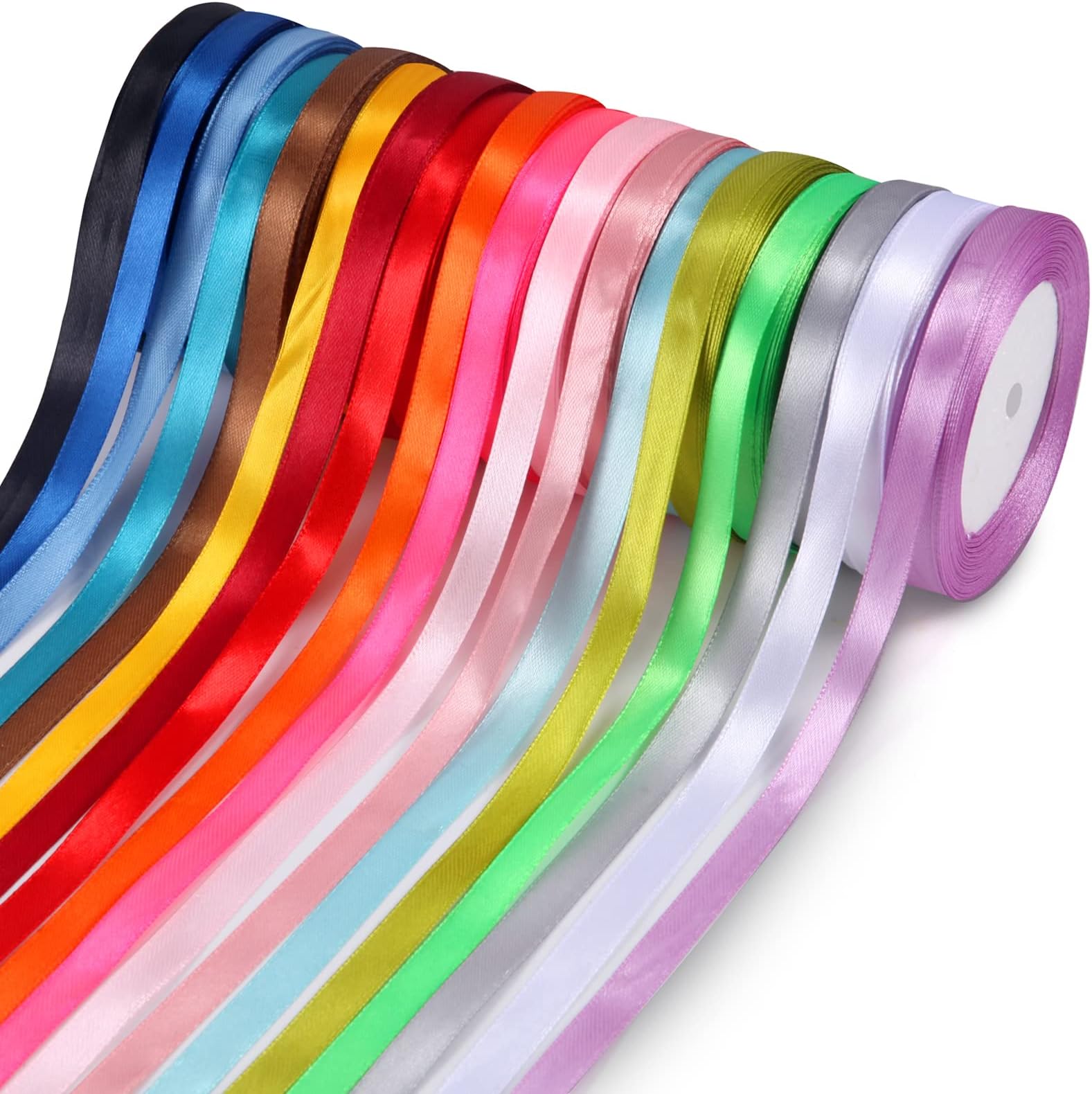 Glitterati 40 metre Satin Ribbon Pack Mixed with Assorted Colours in ...