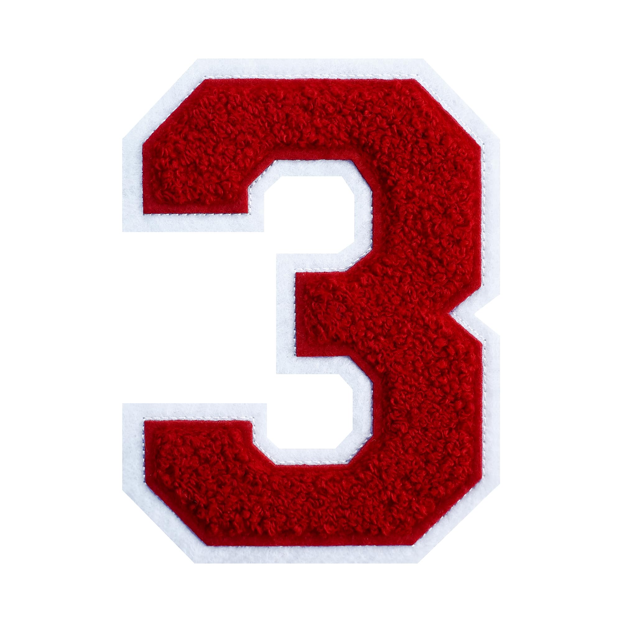 Amazon.com: 4-1/2" Iron on Number Patches Red Chenille Number Patch ...