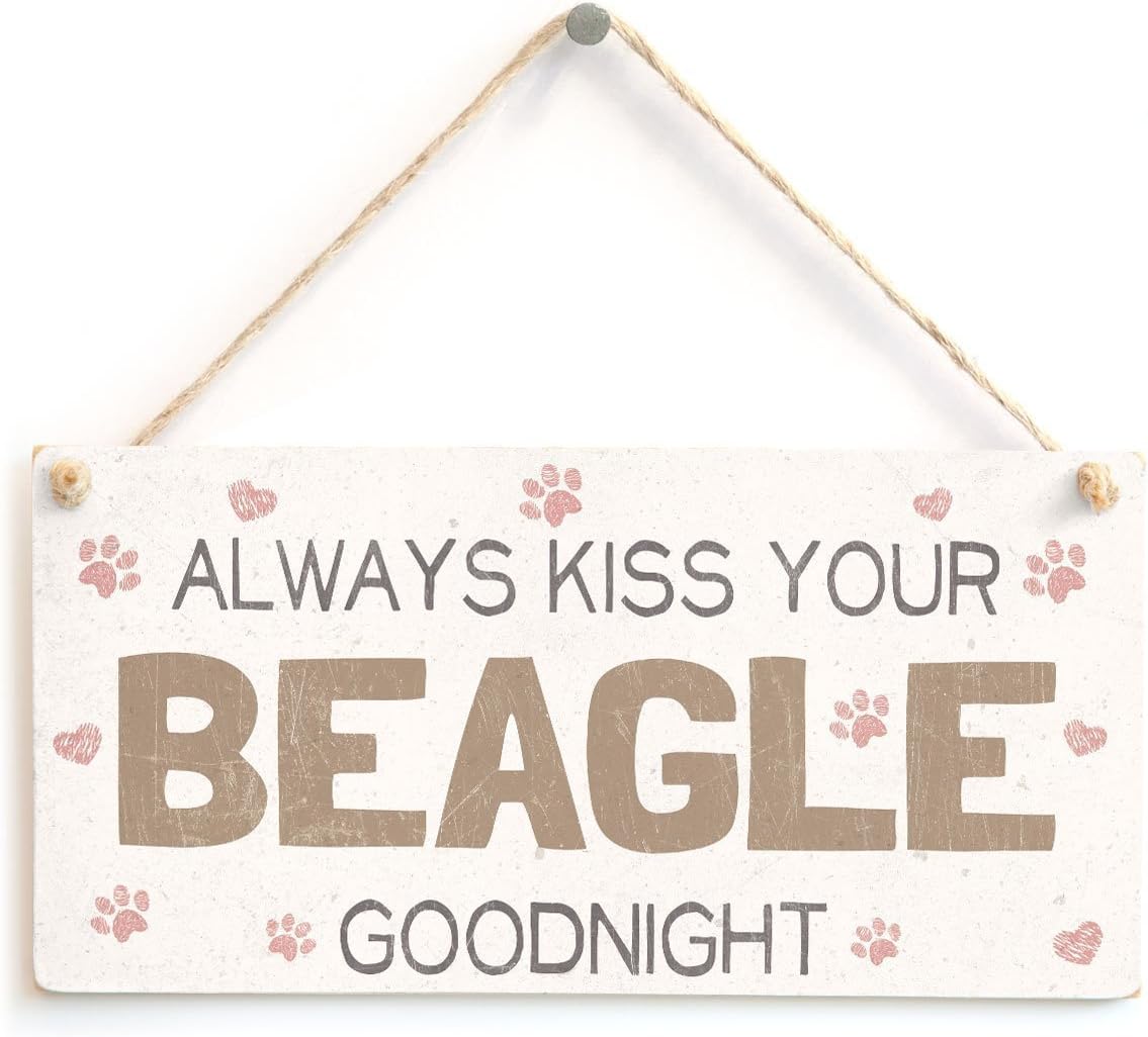 Amazon.com: Always Kiss Your Beagle Goodnight - Sweet Fun Home ...