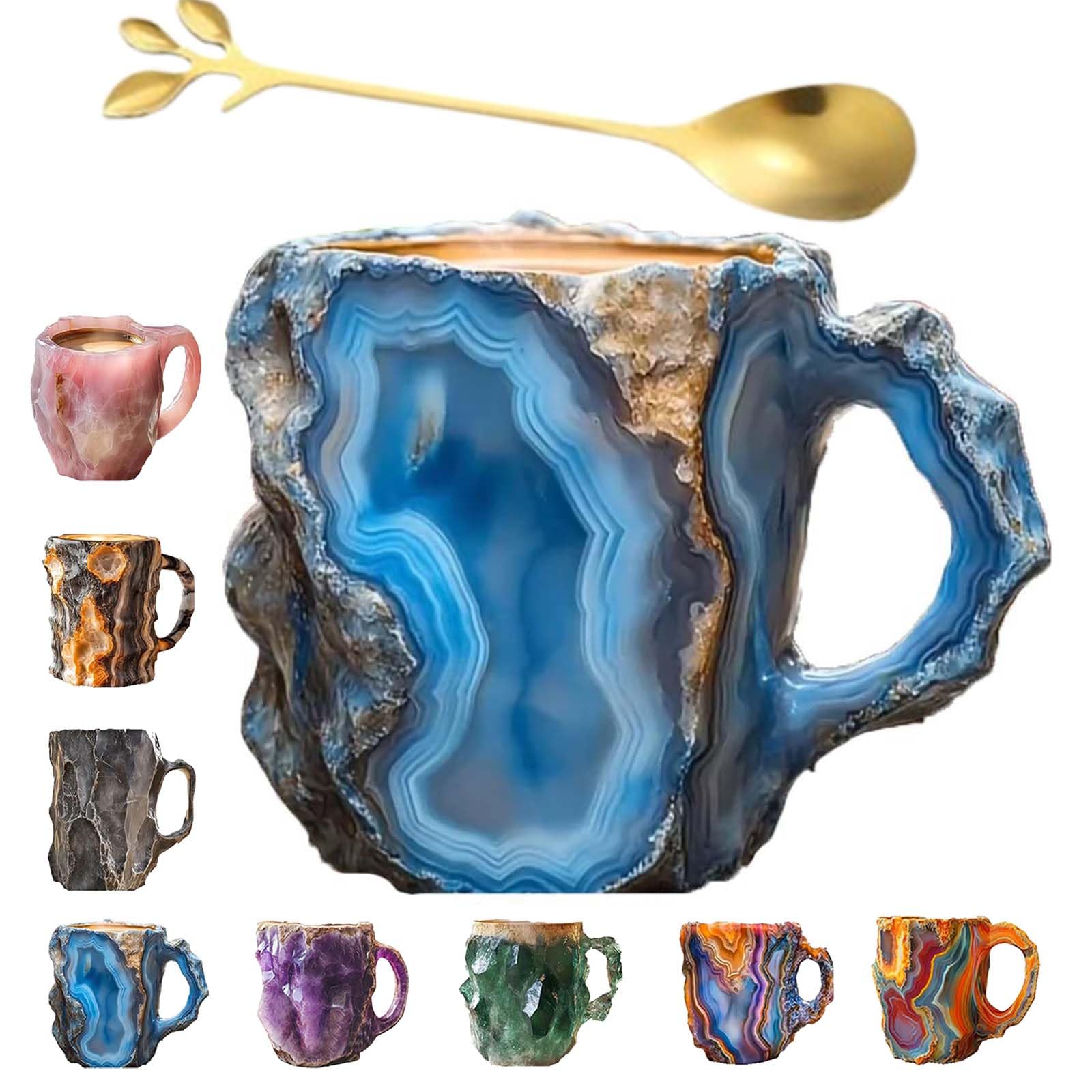 Amazon.com | 2024 New Mineral Crystal Coffee Mugs, Crystal Mineral ...