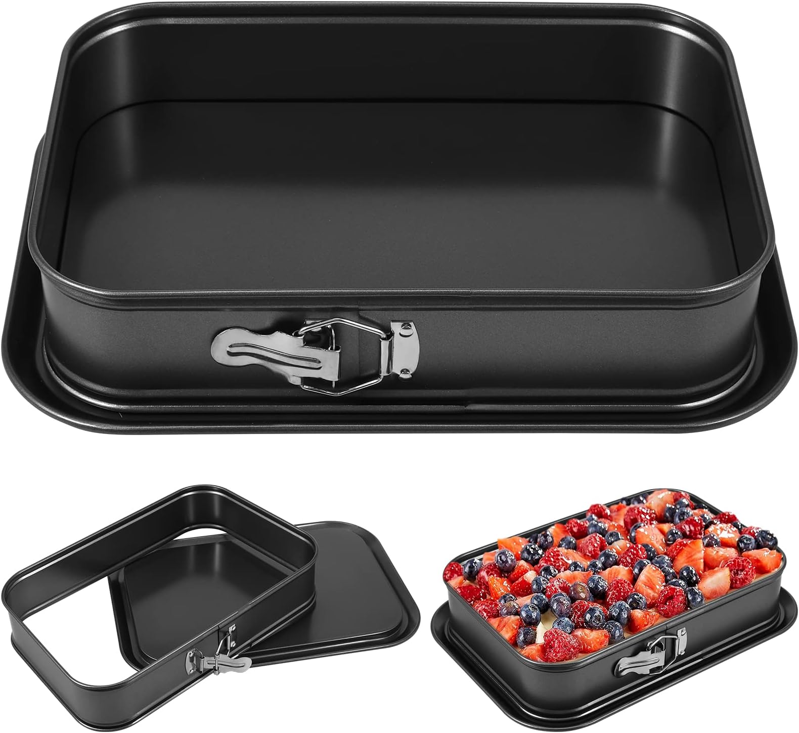 Amazon.com: Kenond Large Springform Cake Pan, 14 x 11-Inch Rectangle ...