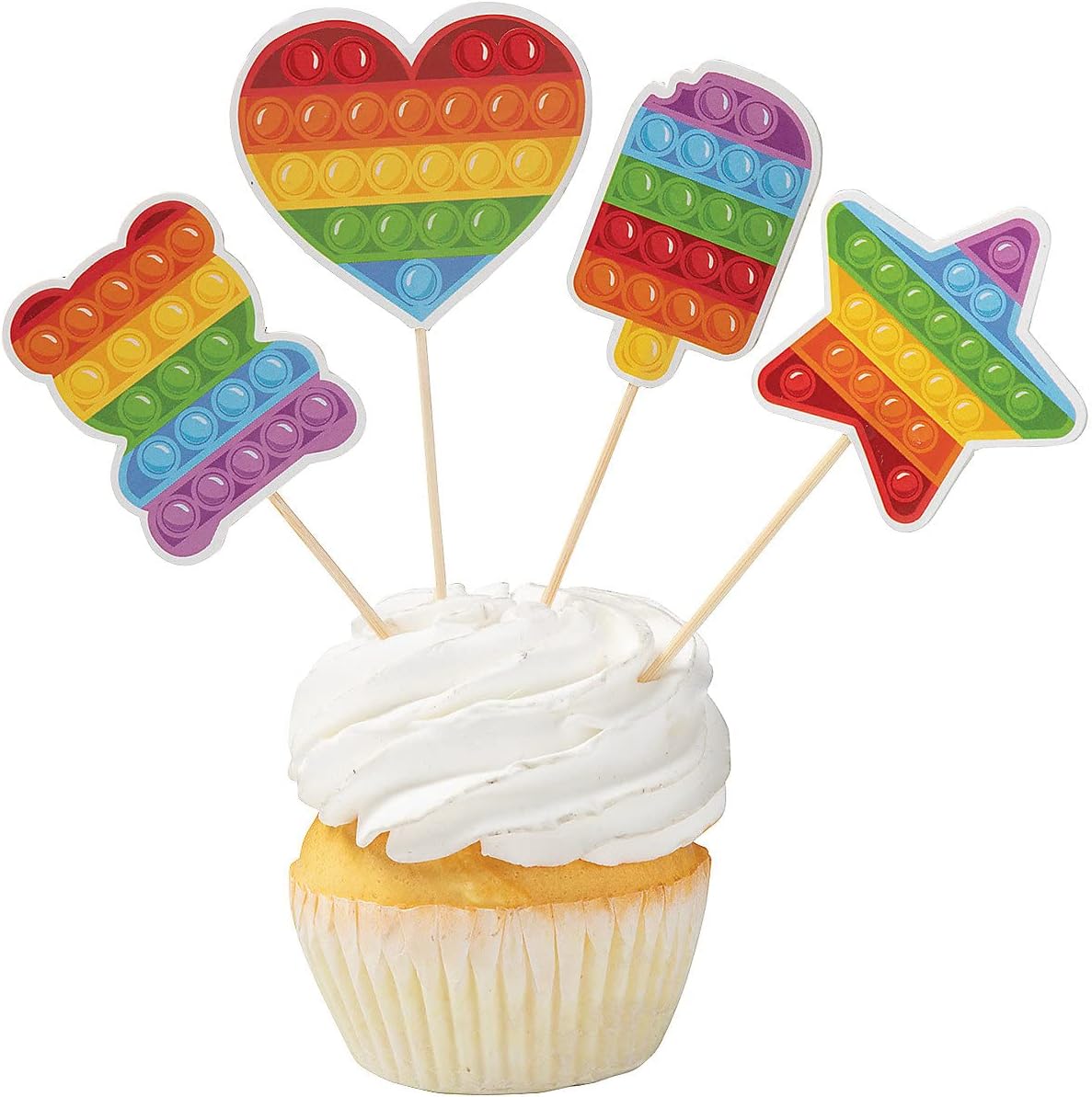Amazon.com: Lotsa Pops Party Cupcake Toppers - 24 Pieces : Grocery ...