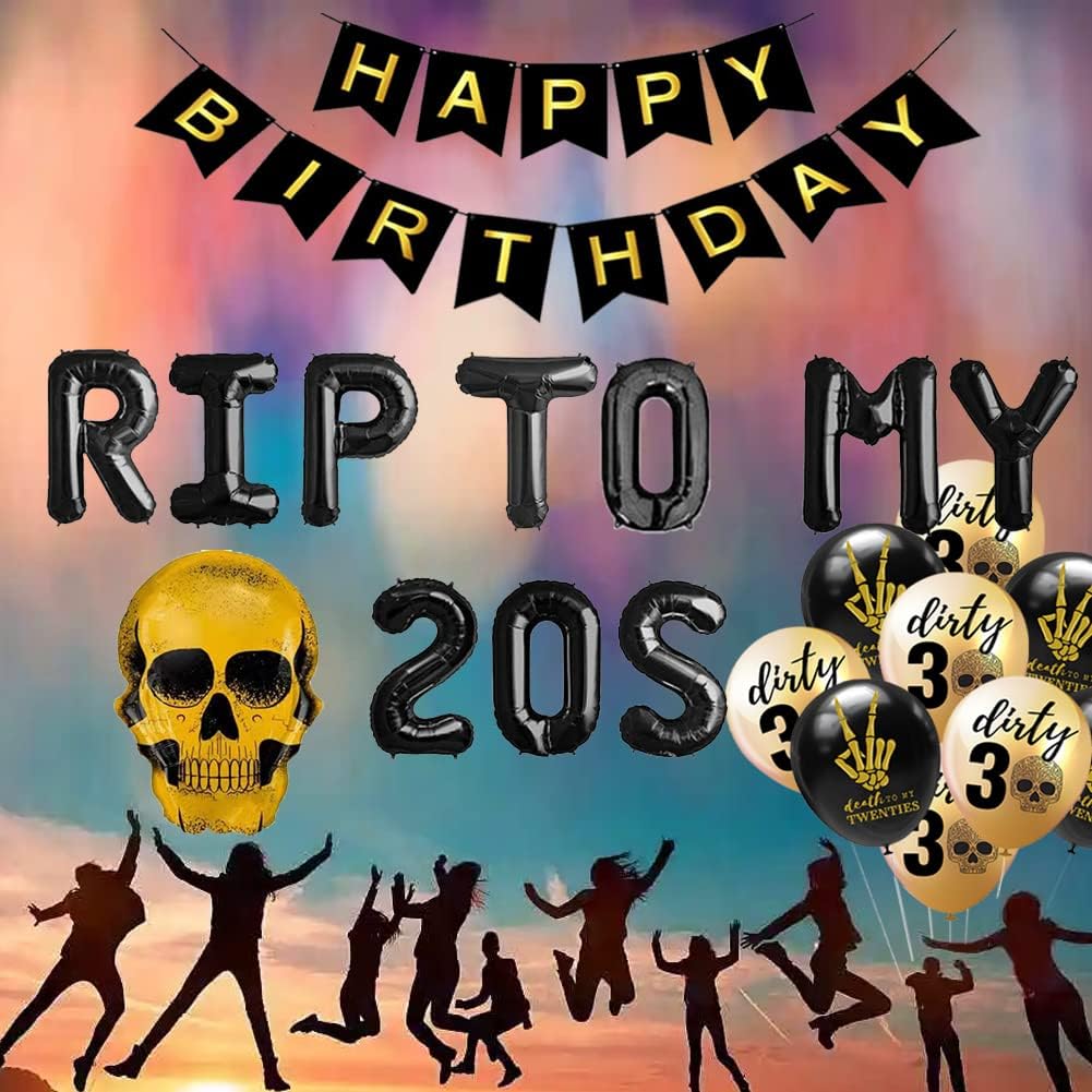 Geloar RIP To My 20s 30th Birthday Party Supplies – Globos RIP TWENTIES ...
