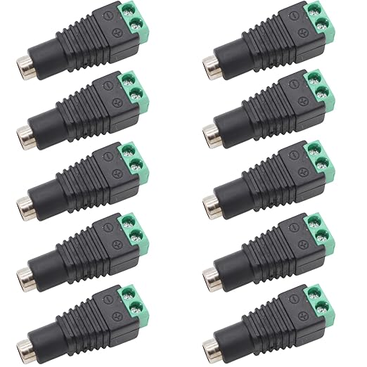 Amazon.com: AIMHDUTY 12V DC Plug Adapter 5.5mm x 2.1mm, 10PCS Female DC ...