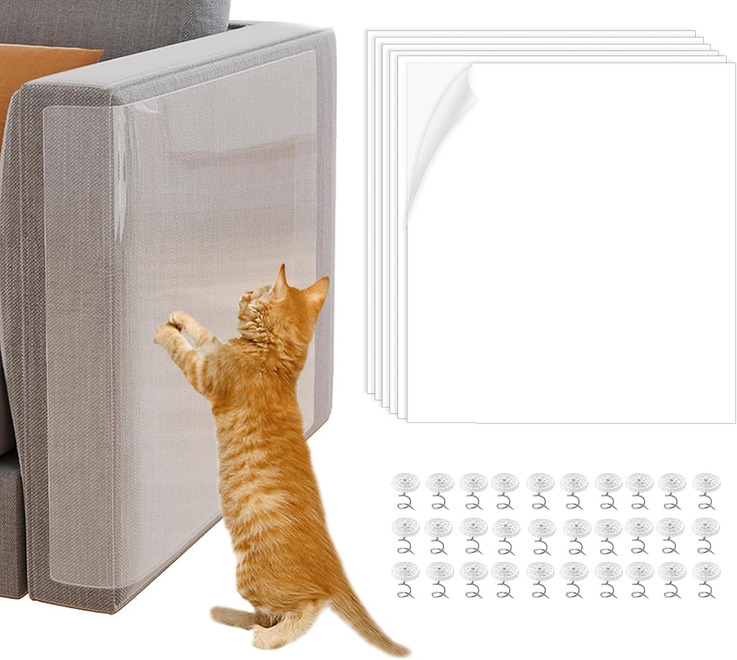 Cat Sofa Protector - 6Pcs Anti Scratch Furniture Protector Clear Cat ...
