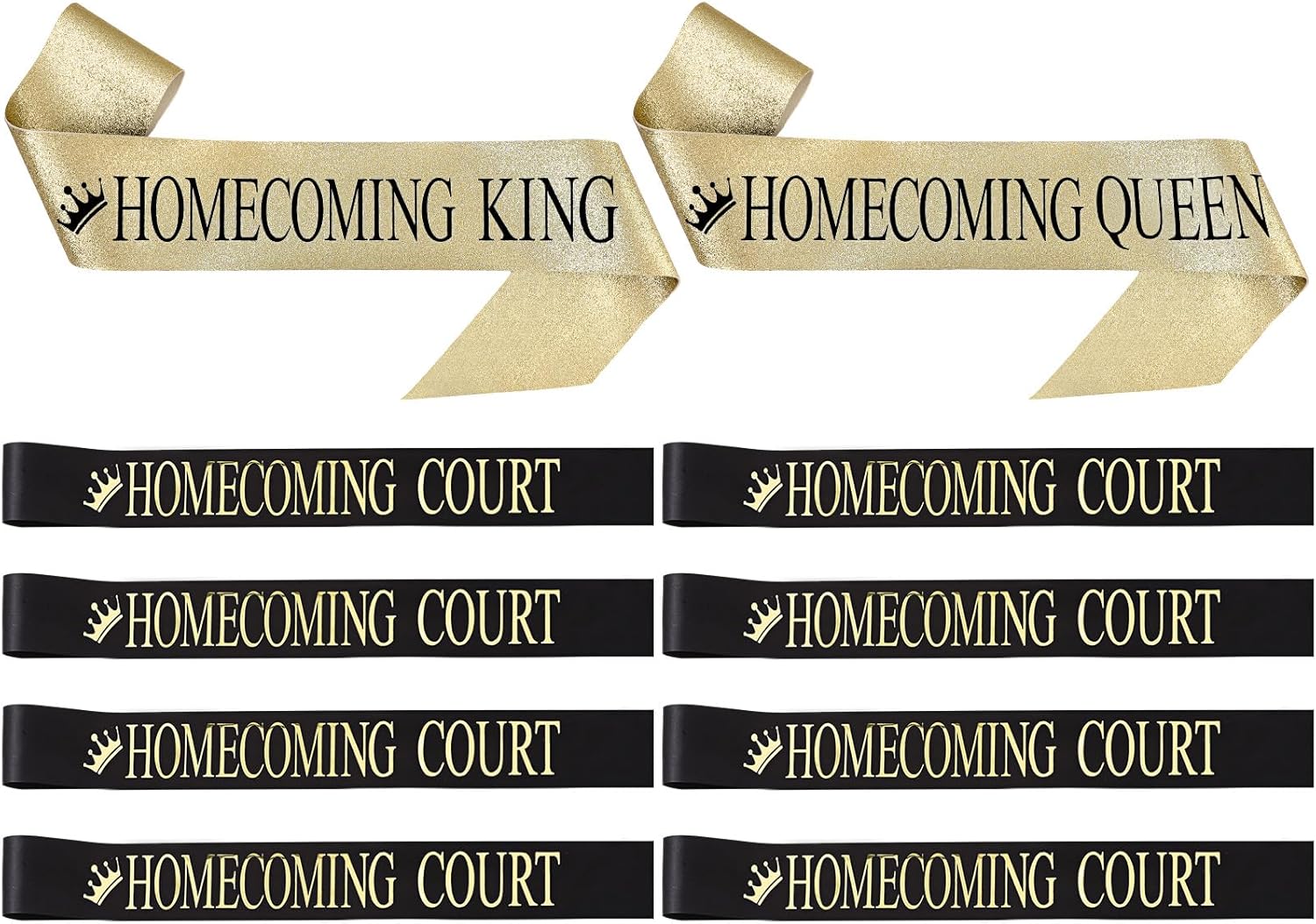 Amazon.com: Lyrow 10 Pcs Halloween Homecoming King and Queen Sashes ...