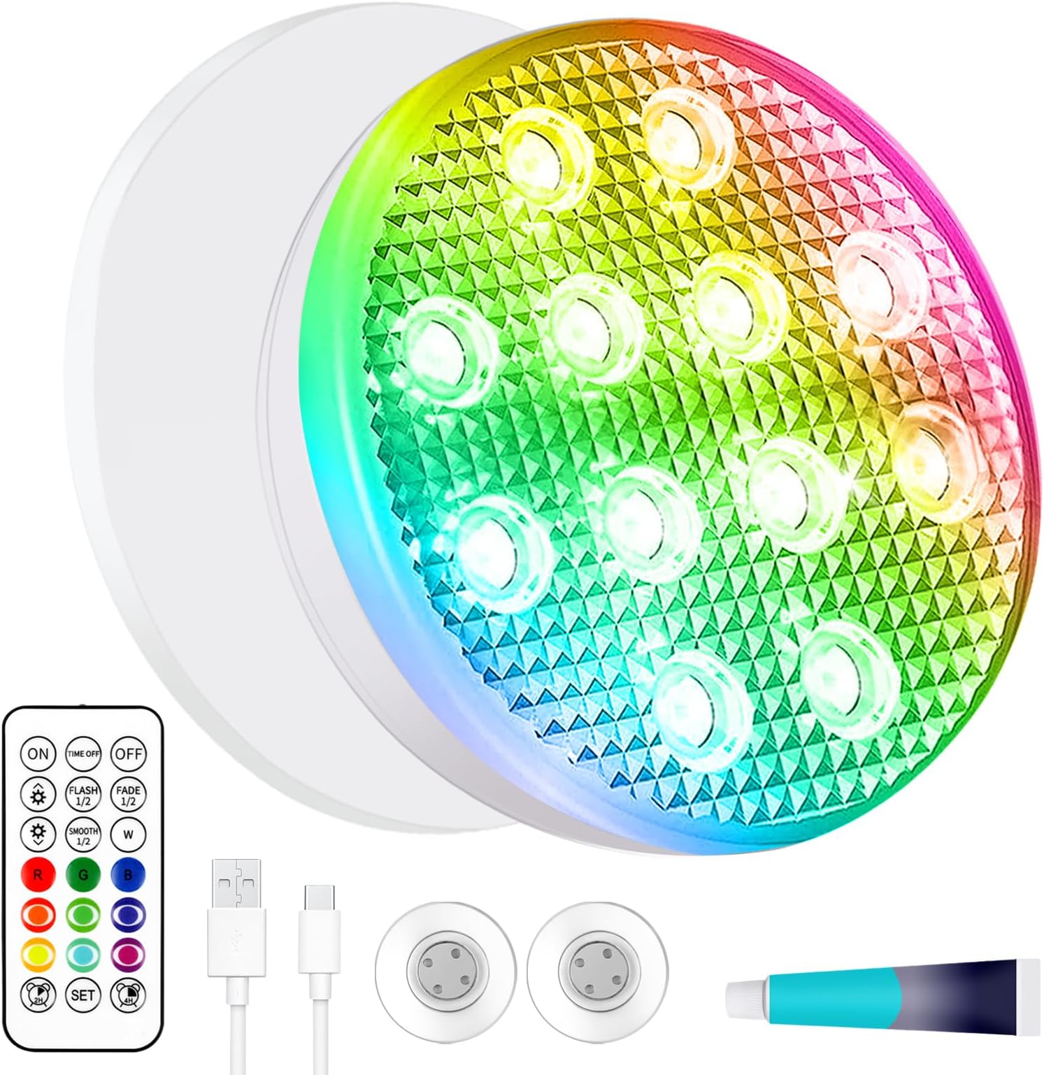 Amazon.com: LOFTEK Submersible LED Pool Lights with Magnet &Suction ...