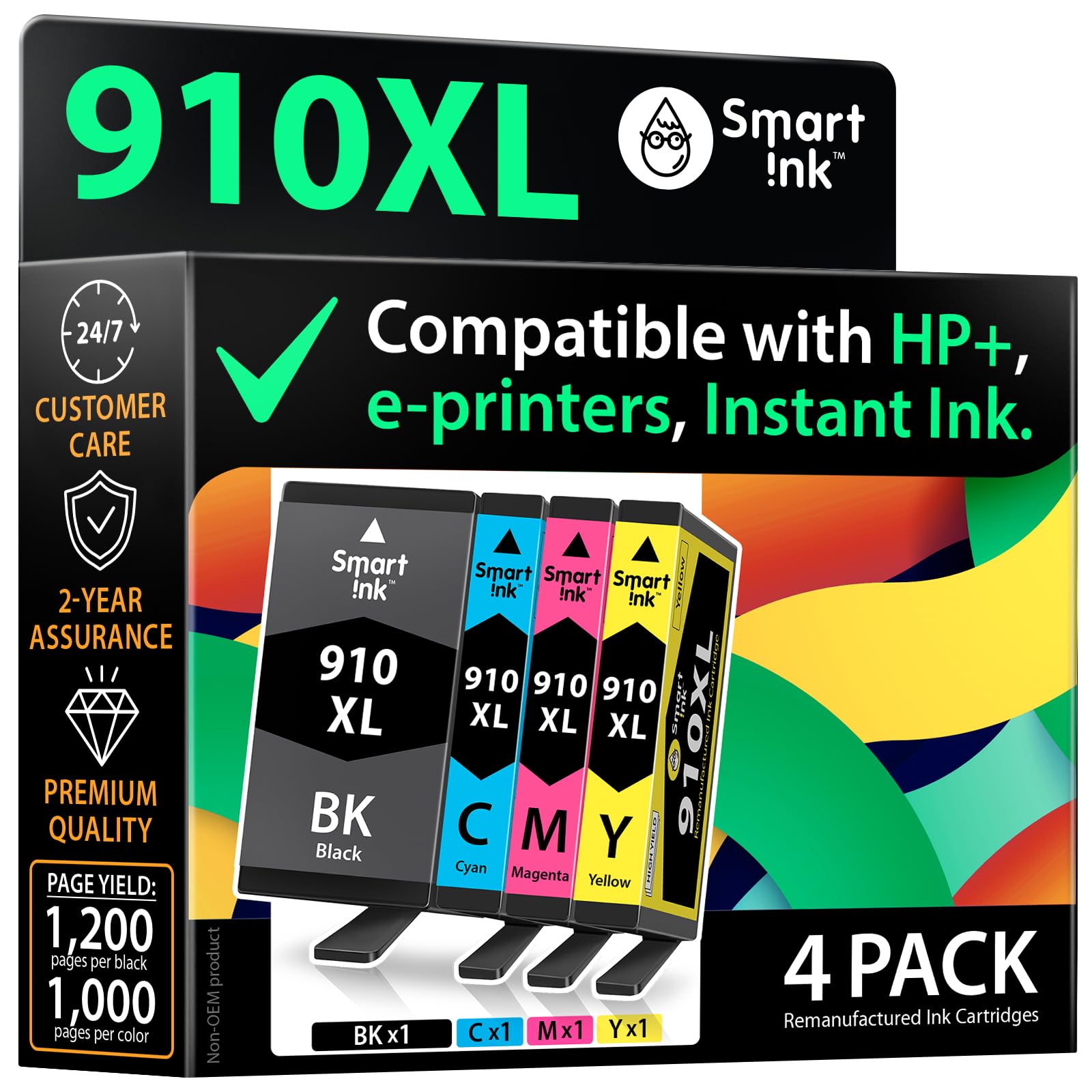 Smart Ink Remanufactured Ink Cartridge Replacement for HP 910 XL 910XL ...