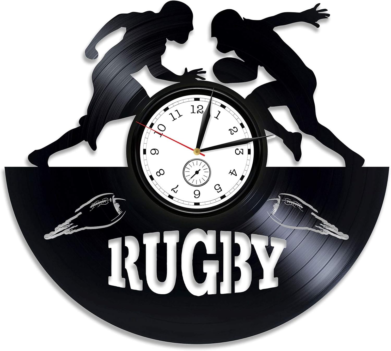 Amazon.com: Kovides Rugby Vinyl Wall Clock Sport Gift for Him Rugby ...