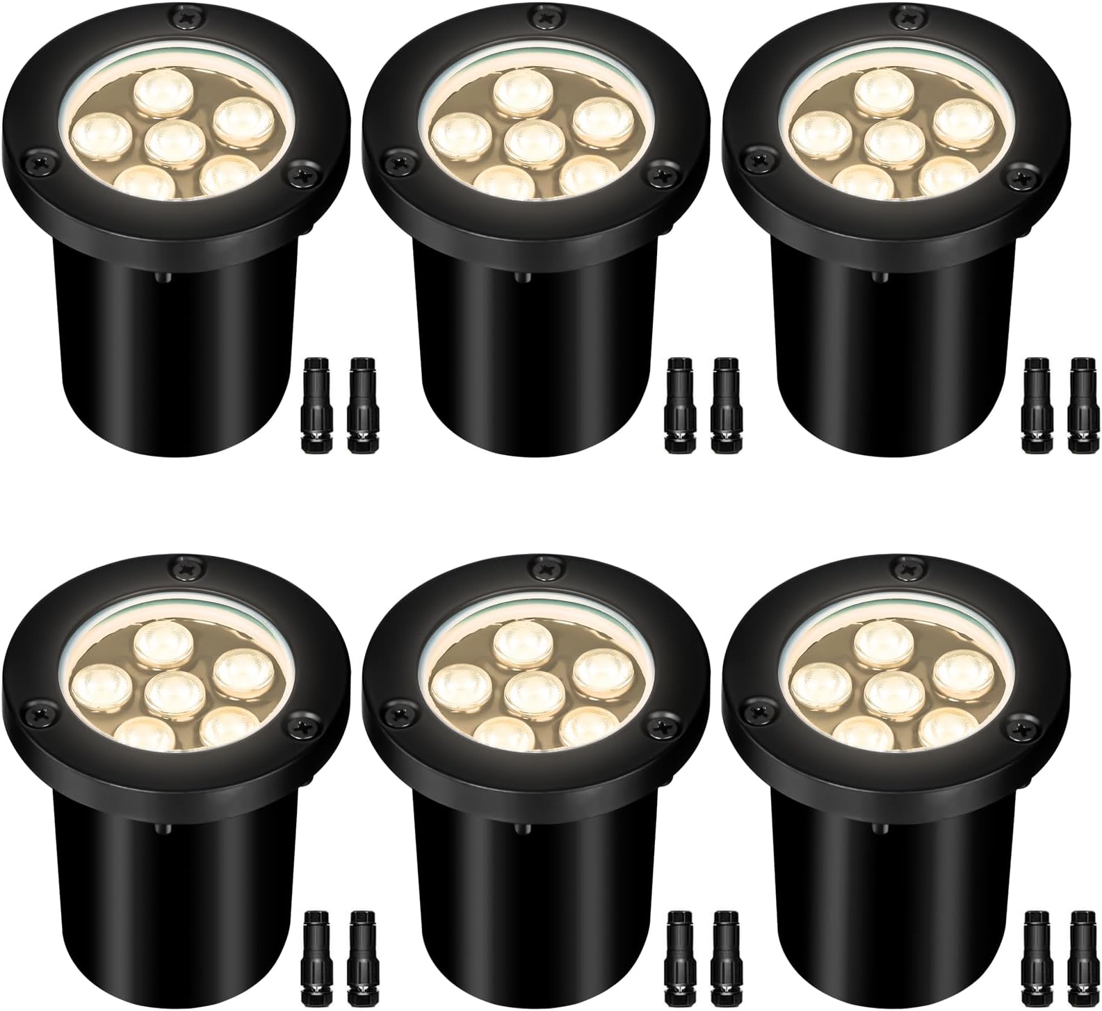 AOAXL 6W Well Lights Landscape LED In Ground Outdoor, AC/DC12-24V Low ...