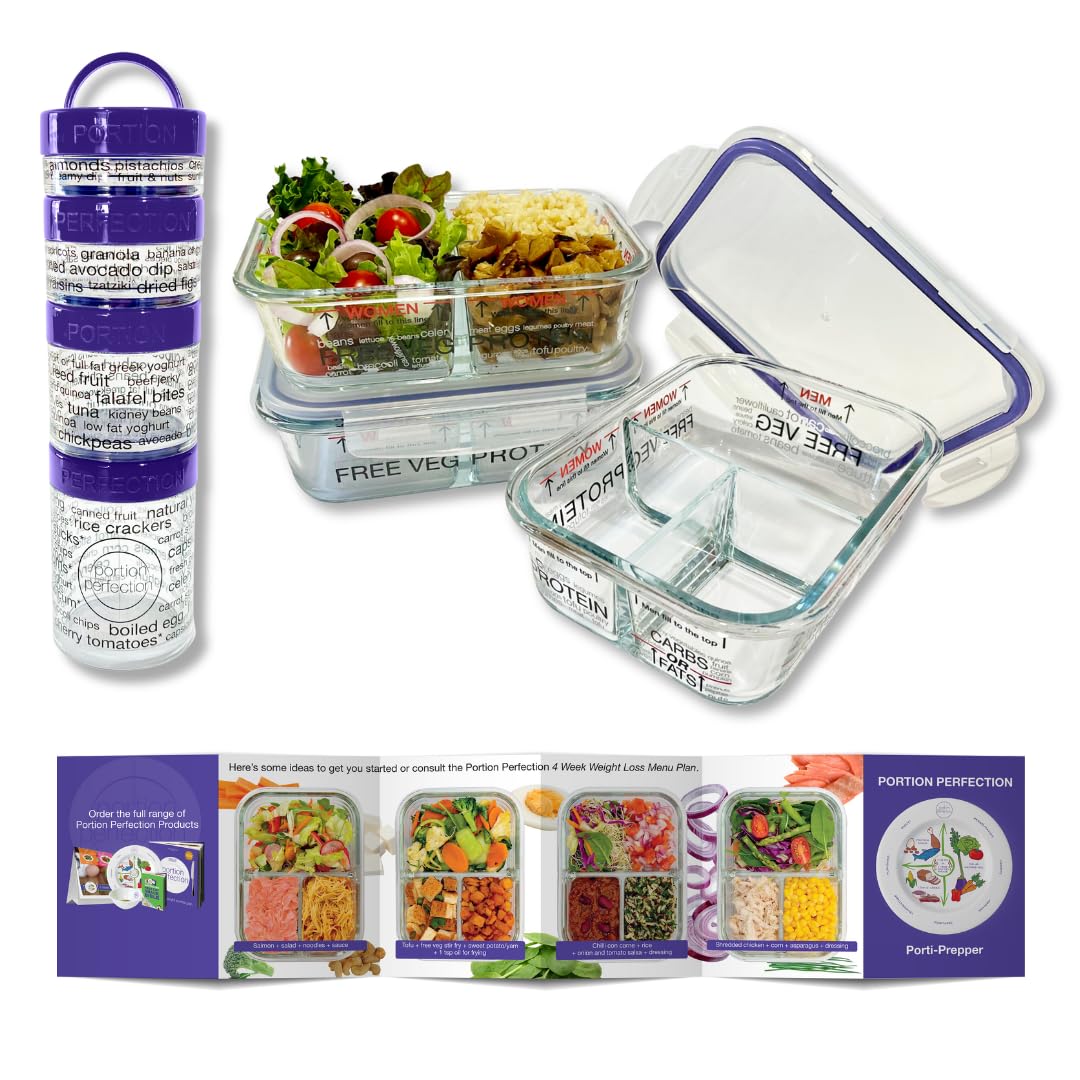 Amazon.com: Portion Perfection Portion Control Container - Glass Meal ...