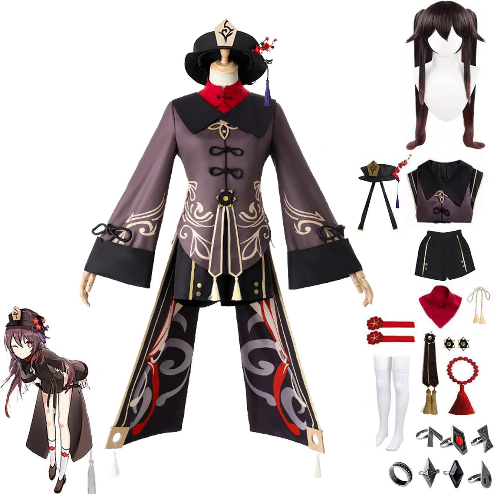 FANKXIUXI Genshin Impact Hu Tao Cosplay Costume Outfit Game Anime ...