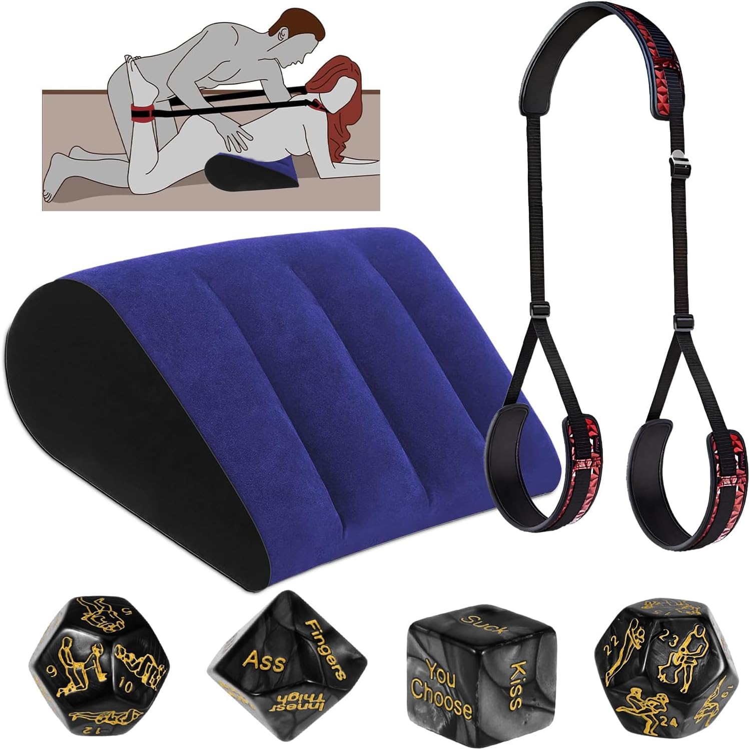 Amazon.com: 3 in 1 Newly PVC Flocking Travel Pillow Inflatable Wedge ...