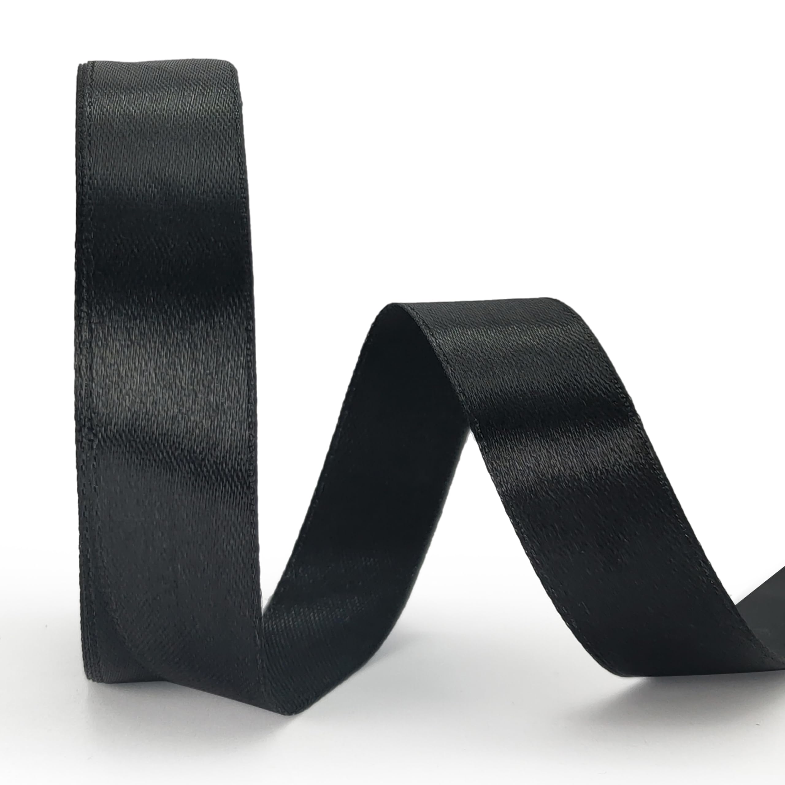 Amazon.com: Black Ribbon 3/4 Inch, 25 Yards/roll Solid Satin Ribbon for ...
