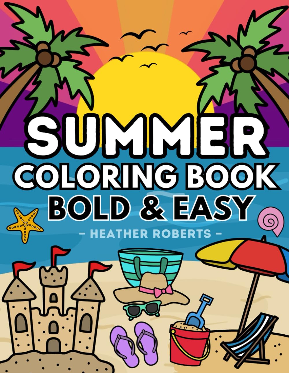 Amazon.com: Summer Coloring Book: Bold & Easy Designs for Adults and ...