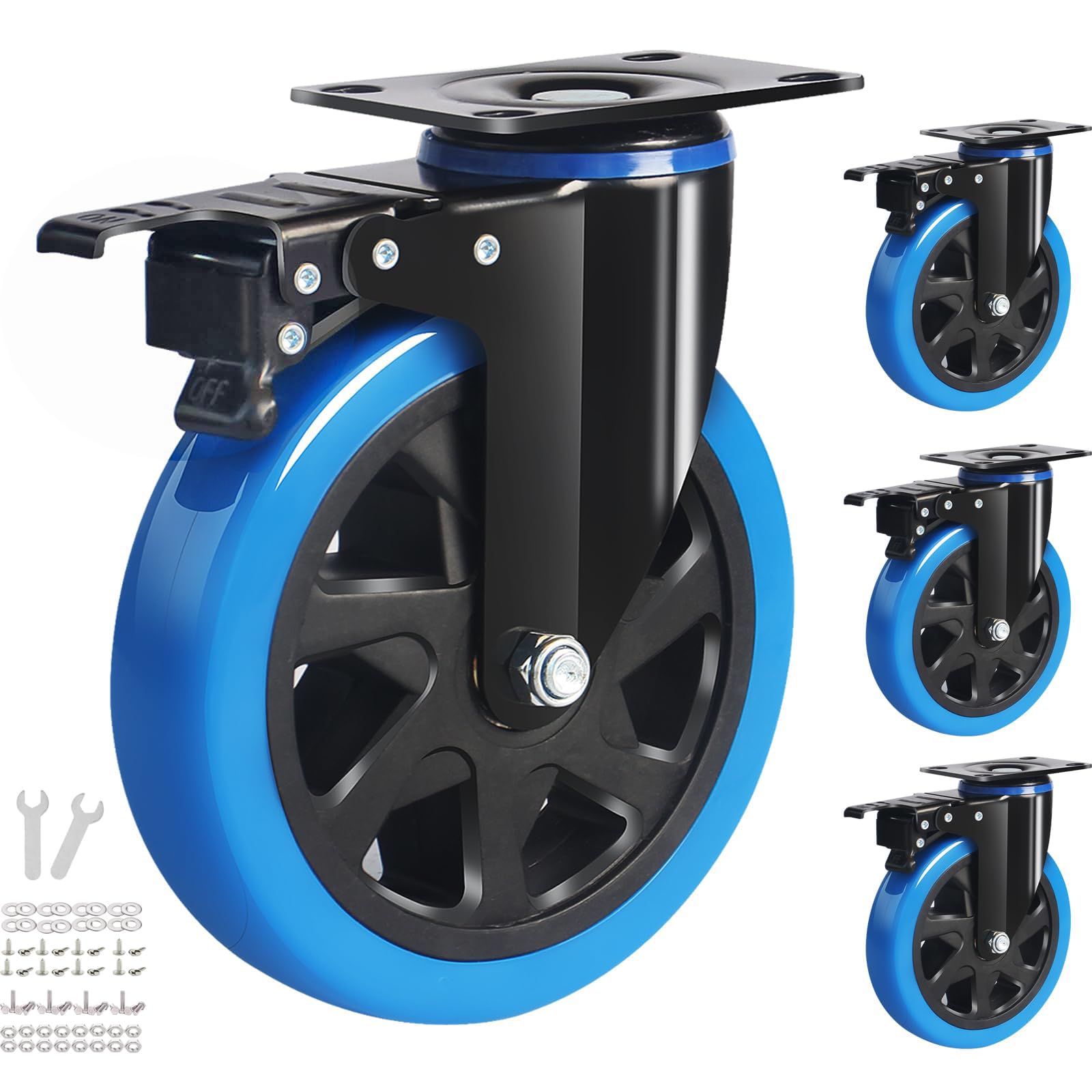 Snapklik.com : 6 Inch Swivel Caster Wheels 2800lbs, Heavy Duty Casters ...
