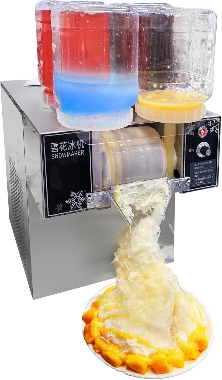 Amazon.com: With 4pcs Bucket Snowlake Ice Cream Machine,264 lbs/24H ...