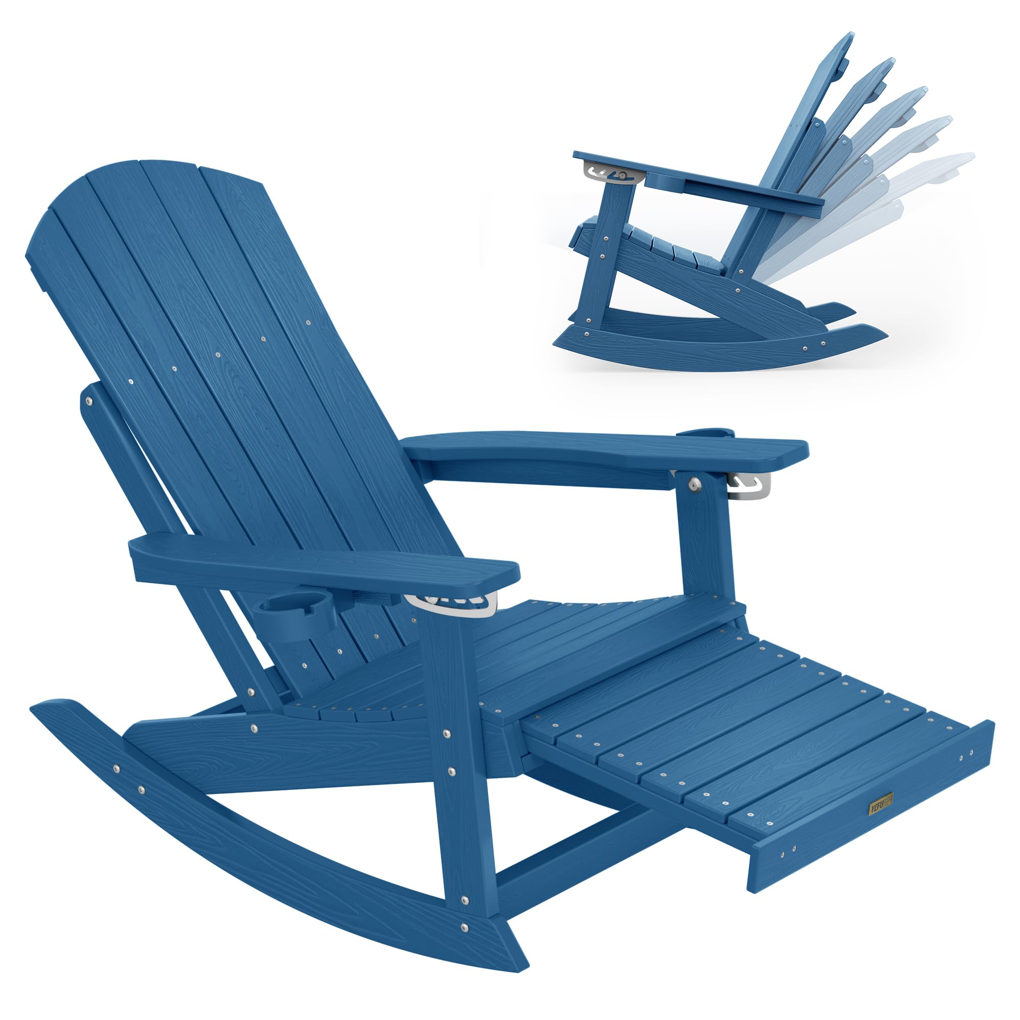 Amazon.com: YEFU Adirondack Chair with Ottoman for Patio: Composite ...