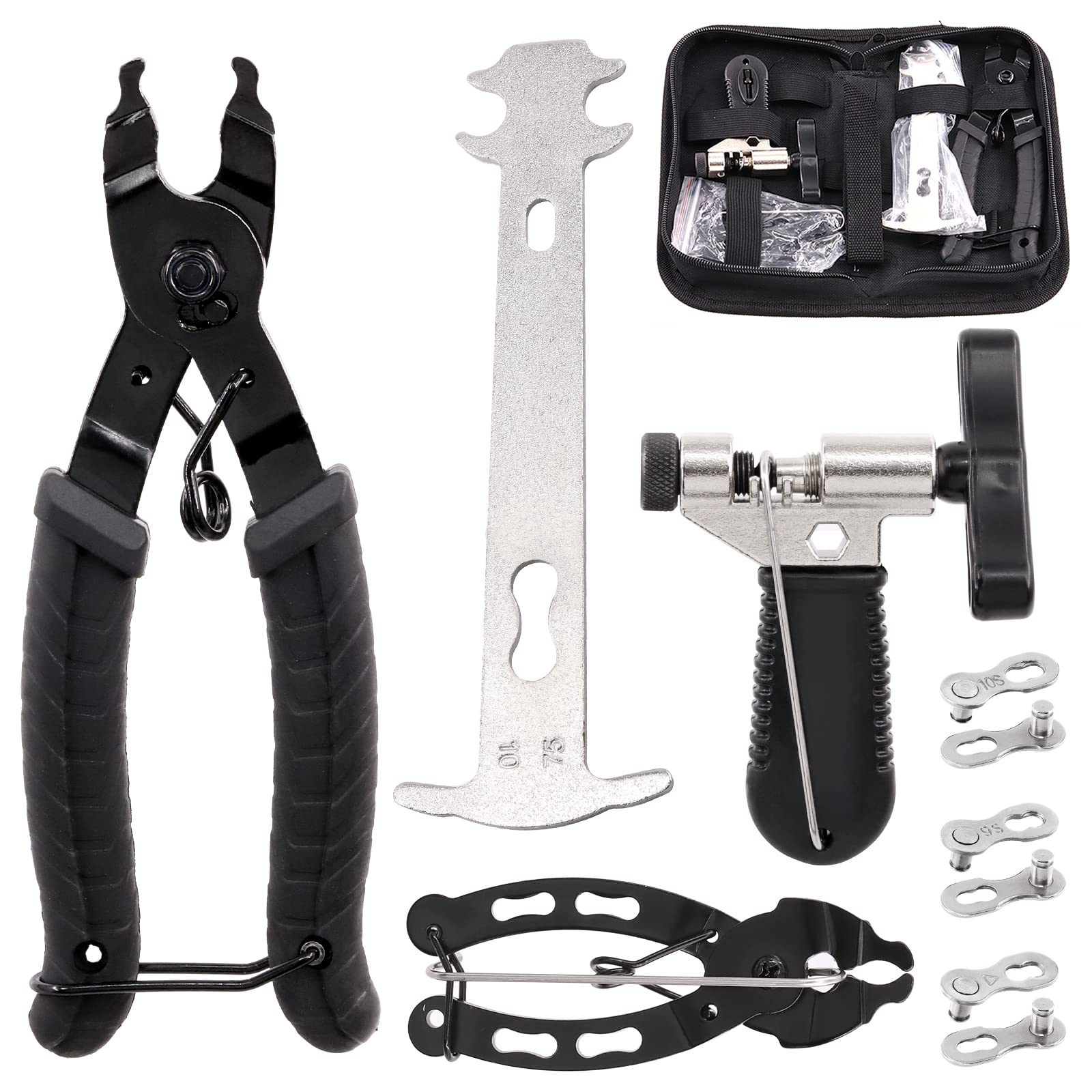 Swpeet 11Pcs Bike Chain Repair Tool Assortment Kit, Including Bike ...