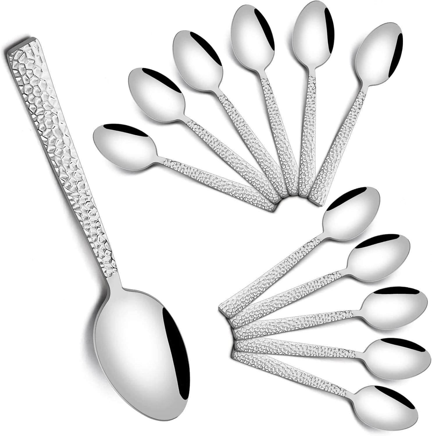 Stainless Steel Teaspoons Set of 12, HaWare Coffee Dessert Spoons with ...