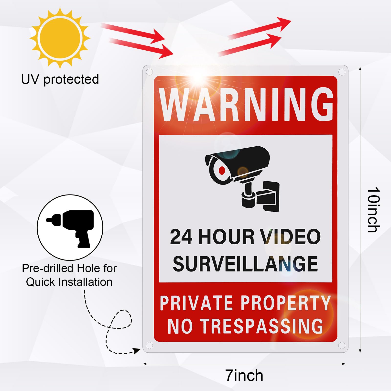 Snapklik.com : 4 Pieces Smile Youre On Camera Sign And Private Property ...