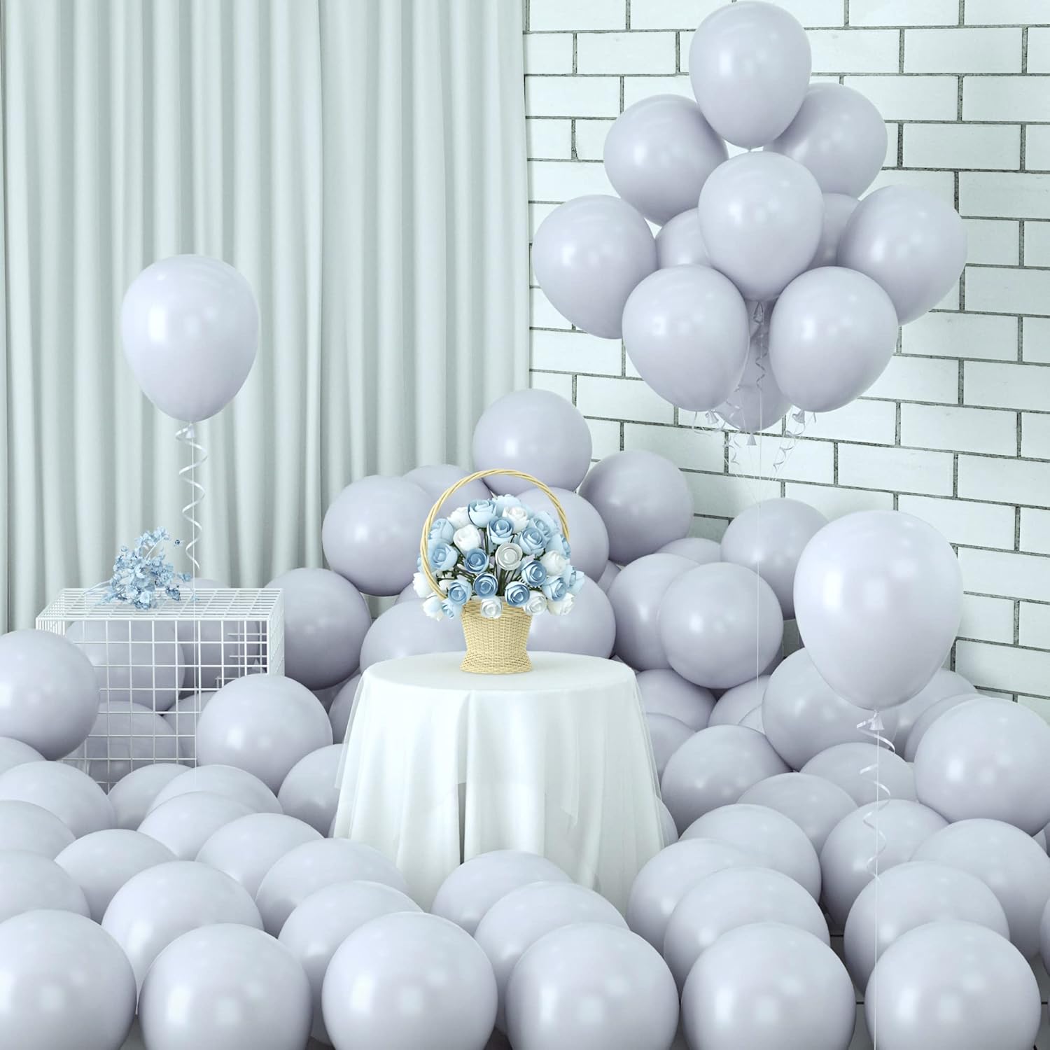 Macaron Grey Balloons, 100PCS 10 Inch Grey Balloon Macaron Pastel Latex ...