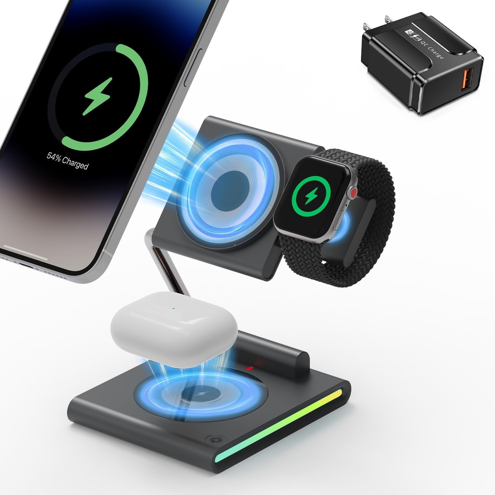 Amazon.com: LISEN Charging Station for Apple Magsafe Multiple Devices ...