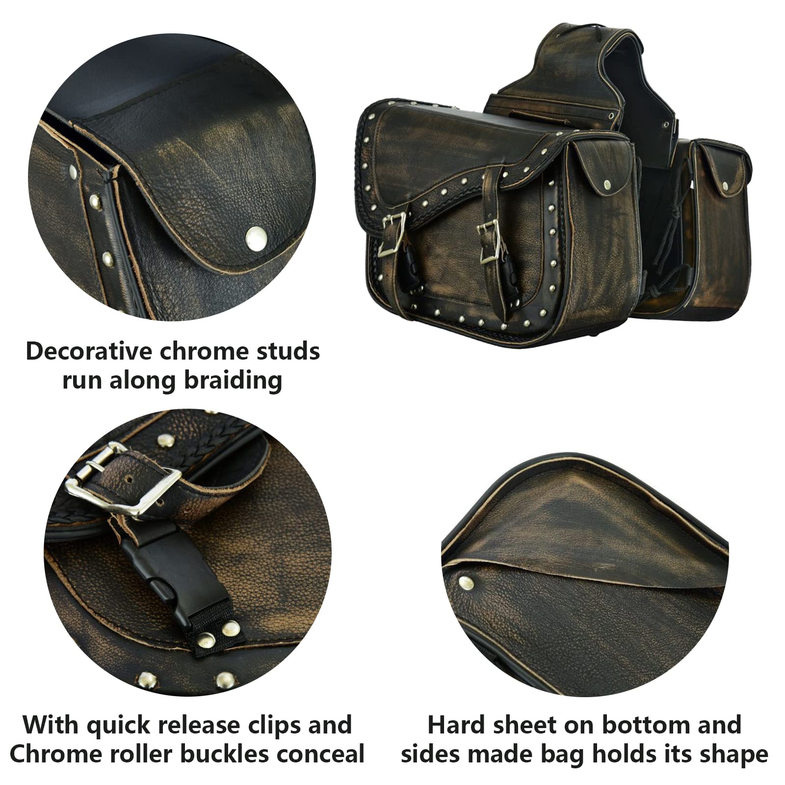 GARGOYLE BELLS Motorcycle Saddle Bags Genuine Leather Motorcycle ...