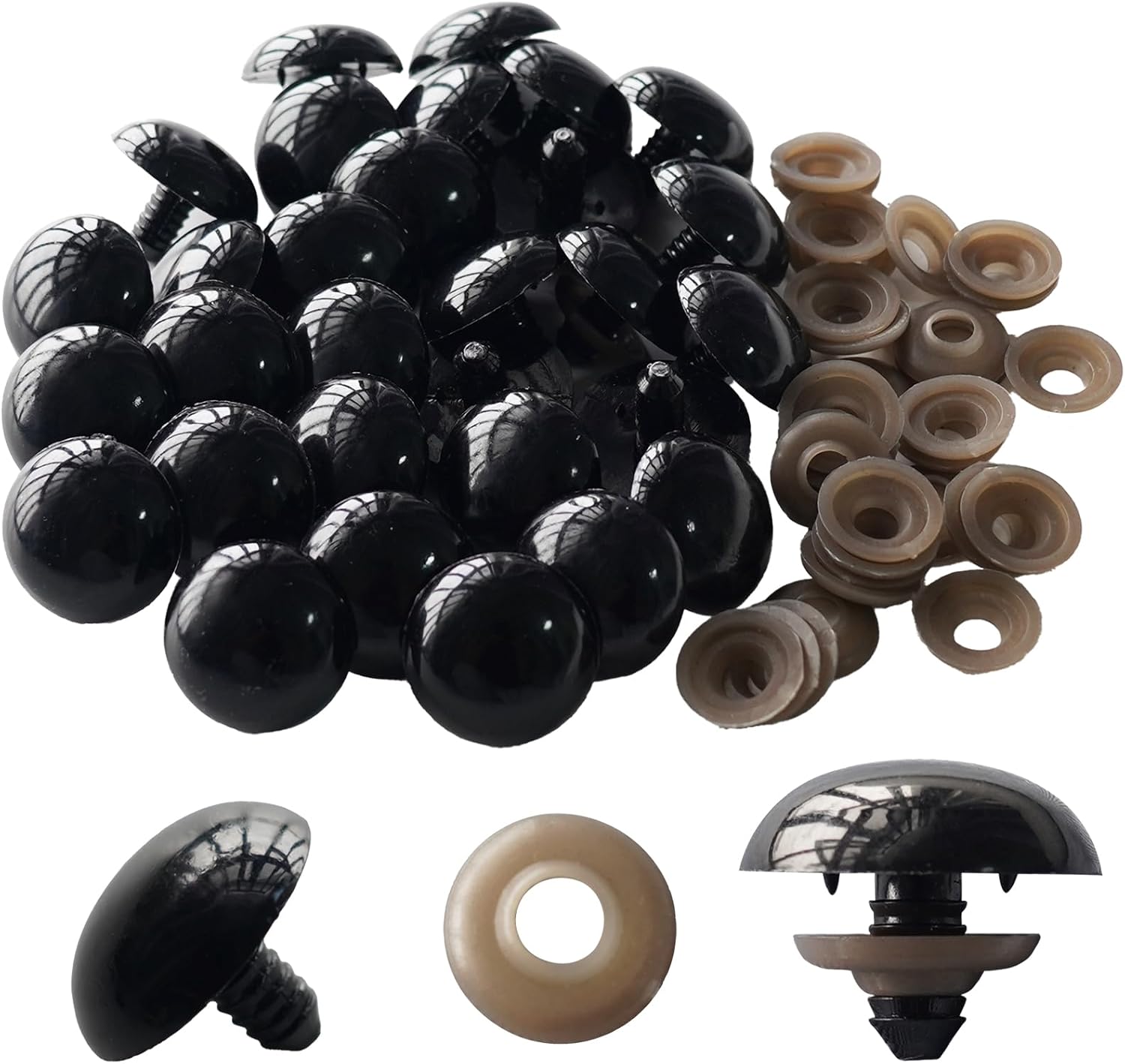 Amazon.com: Hukiwow 60Pcs 30mm Safety Eyes and Washers 30 mm Safety ...