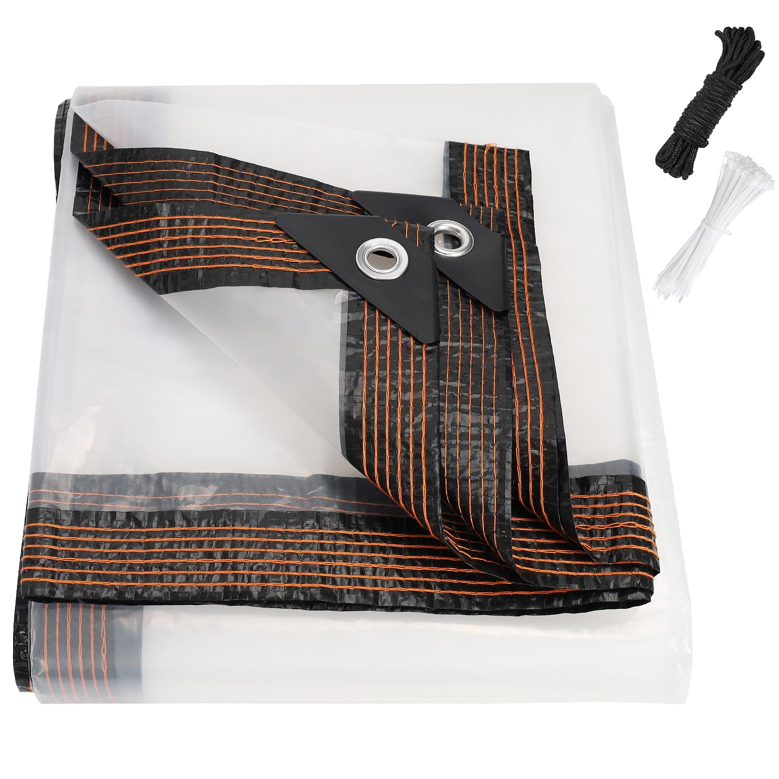 Amazon.com: 10x12ft Clear Waterproof Tarps Heavy Duty Transparent ...