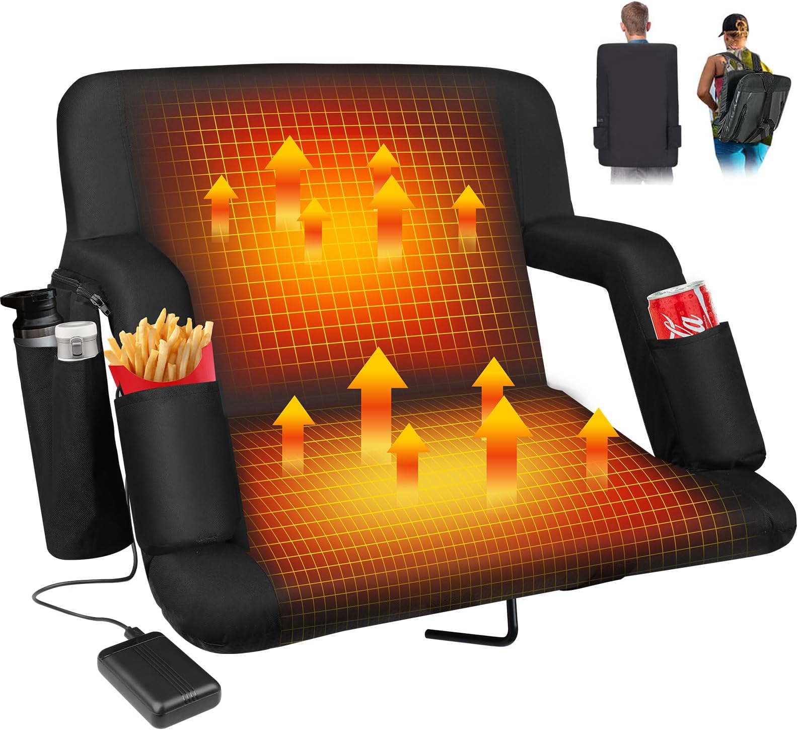 Amazon.com : Flash Furniture Malta Heated Stadium Seat with Back ...