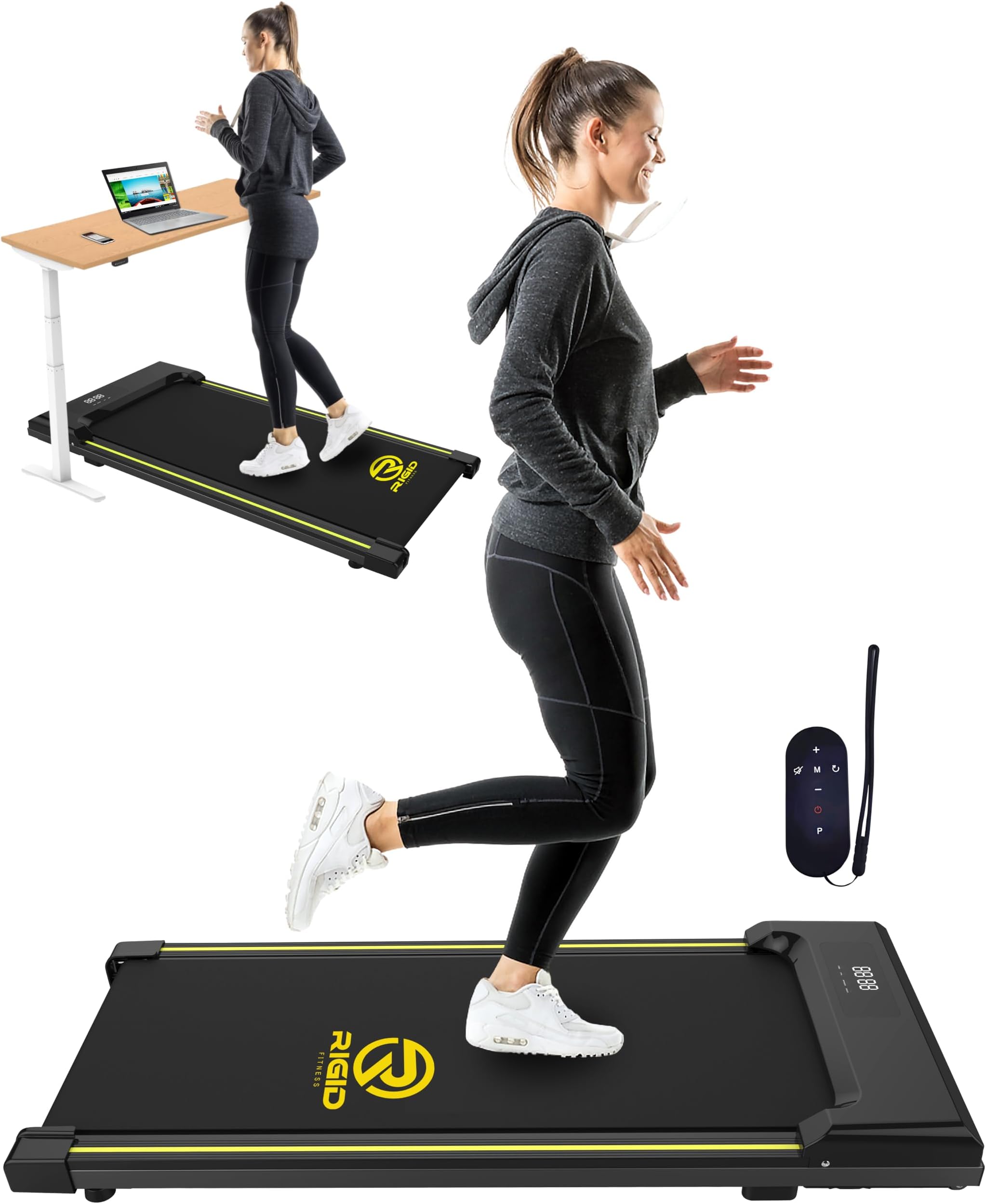 RIGID FITNESS Under Desk Walking Pad Treadmill, 15kg Lightweight ...