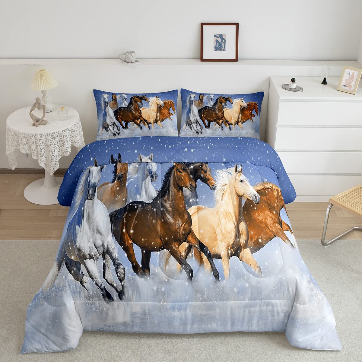 Horse Themed Comforter Sets White Horse Bedding Sets Full For Kids