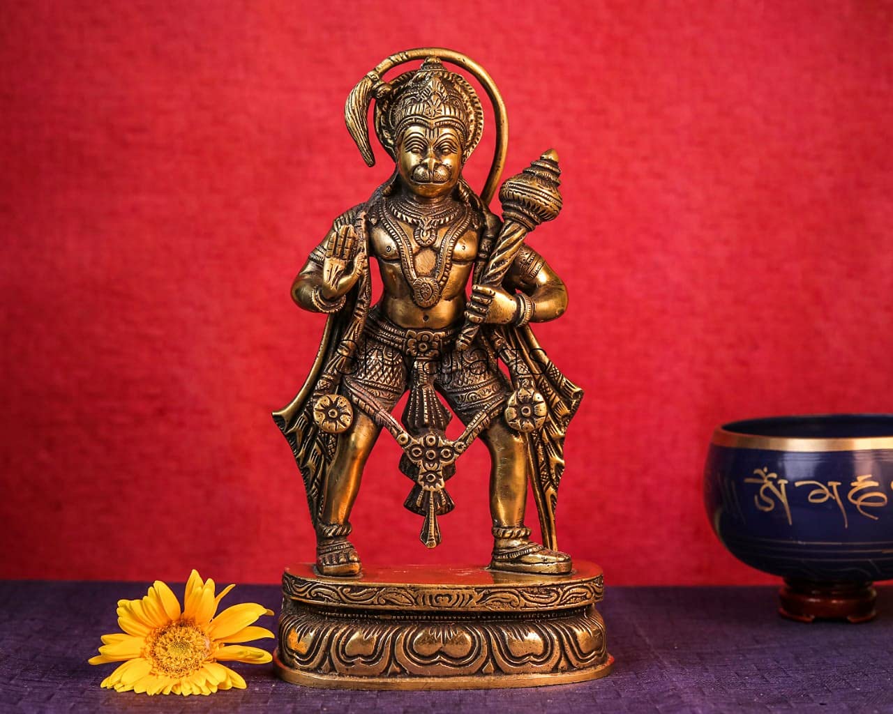 Buy SHIVAJI ARTS Hanuman Statue 11 5Inches Brass Standing Hanuman buy-shivaji-arts-hanuman-statue-11-5inches-brass-standing-hanuman