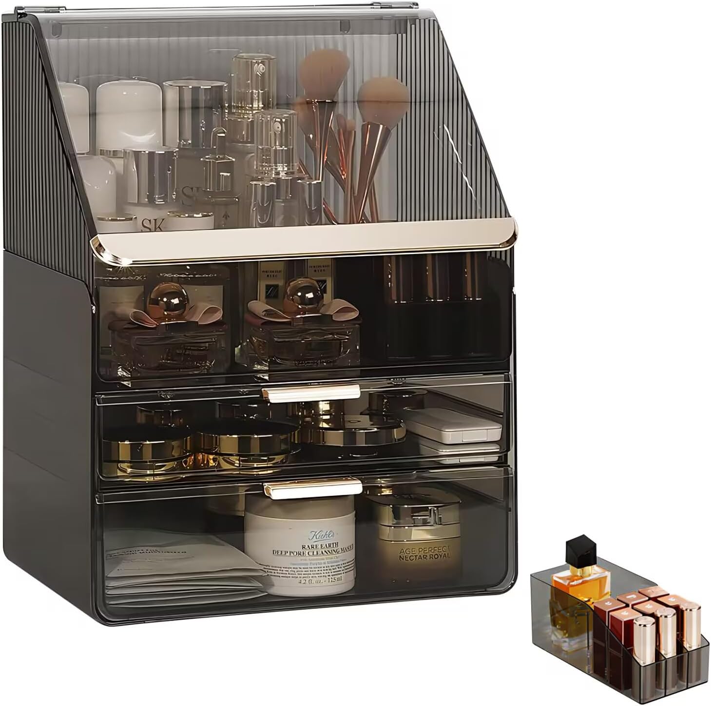 Amazon.com: DASITON Dustproof MultiLayer Makeup Brush holder Organizer ...