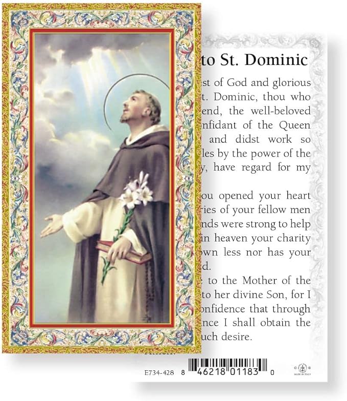Amazon.com: Prayer to St. Dominic Gold Stamped Paper Holy Cards, 100 ...
