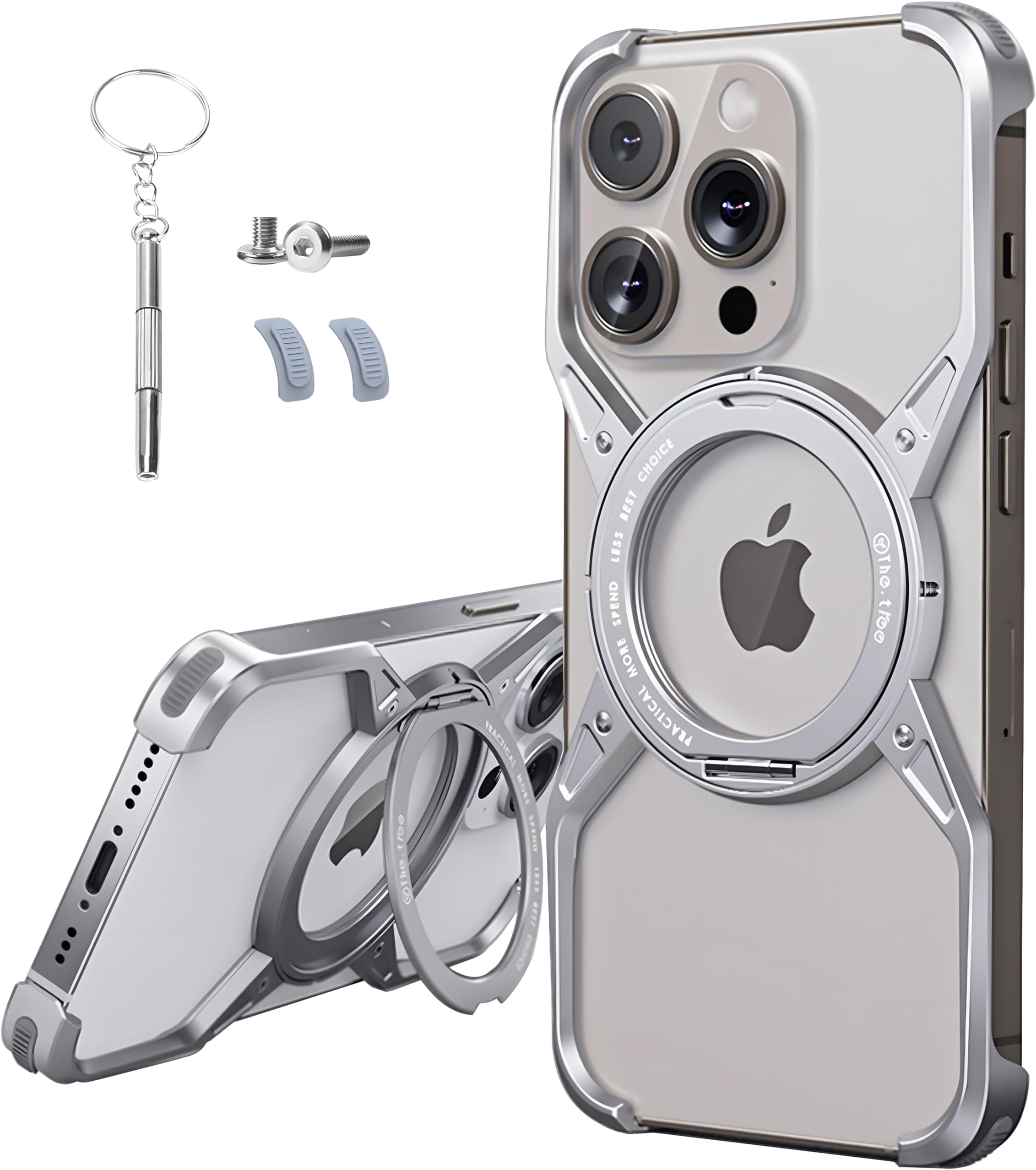 Amazon.com: OGRANEE Metal Frameless for iPhone 15 Pro Max Case with ...