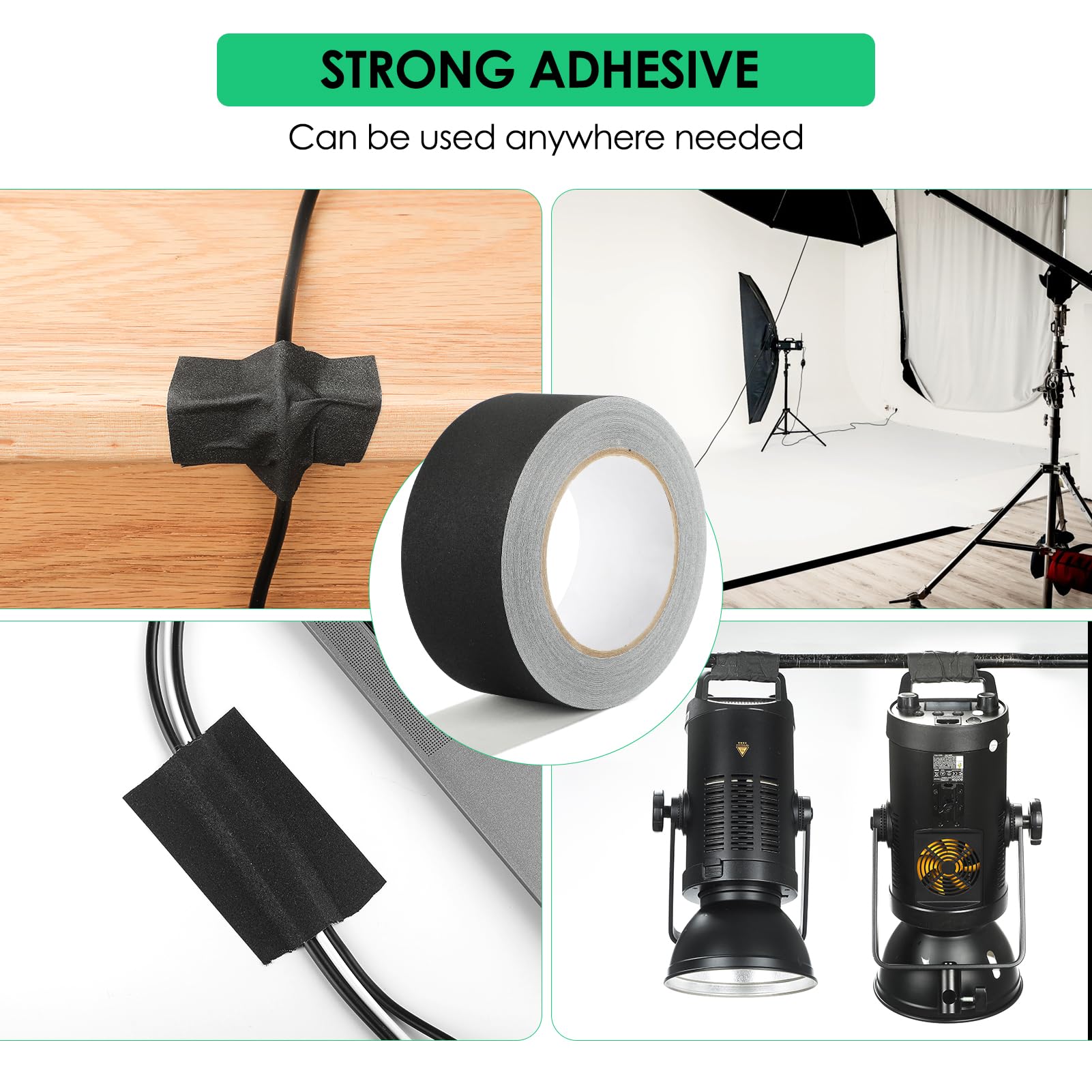 Snapklik.com : Gaffer Tape, 2" X 30 YardsHeavy Duty Non-Reflective ...