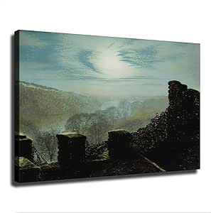 Amazon.com: John Atkinson Grimshaw Full Moon Roundhay Parkstle Poster ...