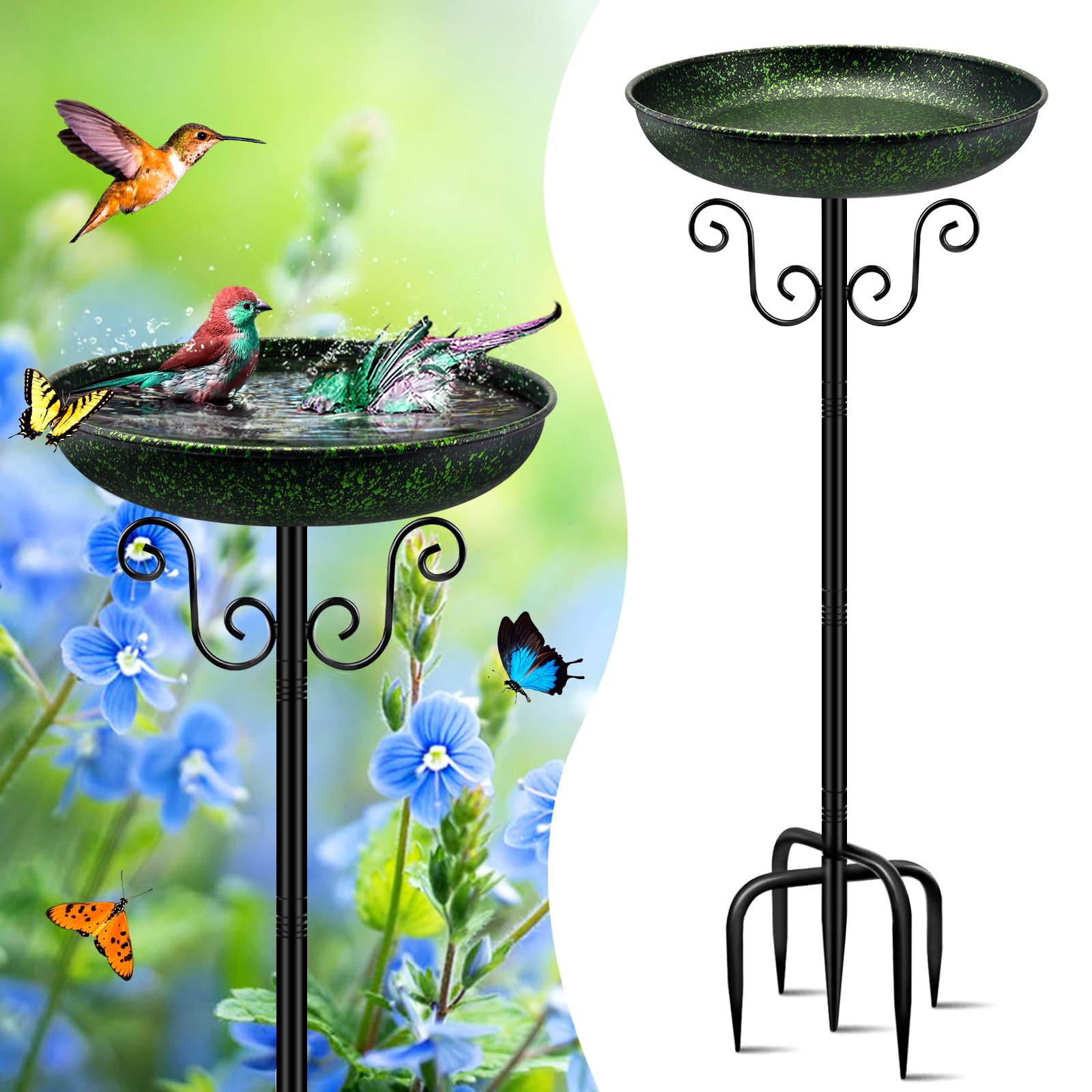 Snapklik.com : Lovppy Bird Bath For Outside, Antique Metal Bird Bath ...
