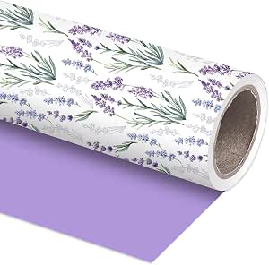 Amazon.com: JarThenaAMCS Lavender Wrapping Paper - Mini Roll - 17 Inch ...