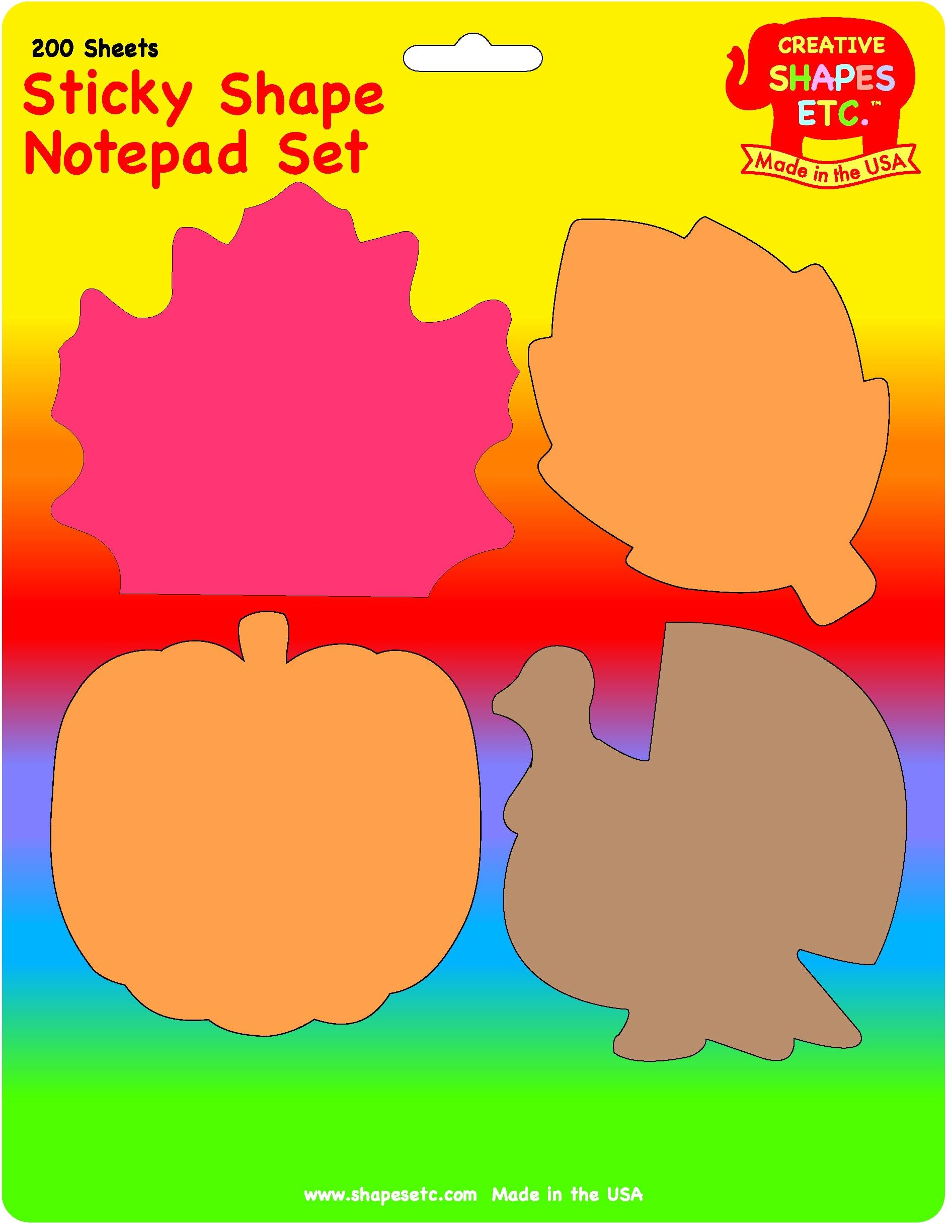 Amazon.com : 200 Sheets Thanksgiving Sticky Notepad Set 3in Maple Leaf ...