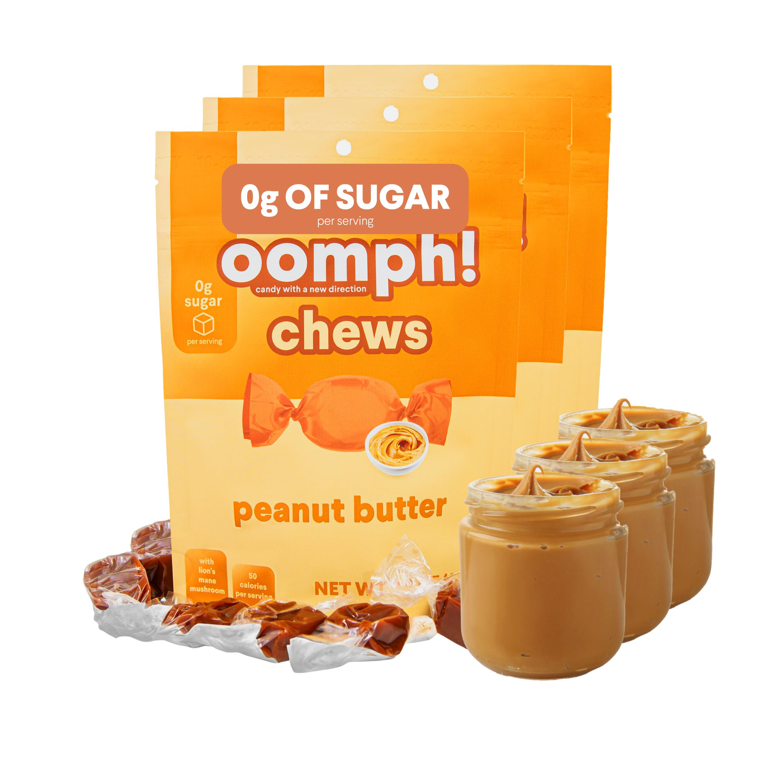 Amazon.com : Oomph! Sweets Peanut Butter - Keto Taffy Candy, Low Carb ...