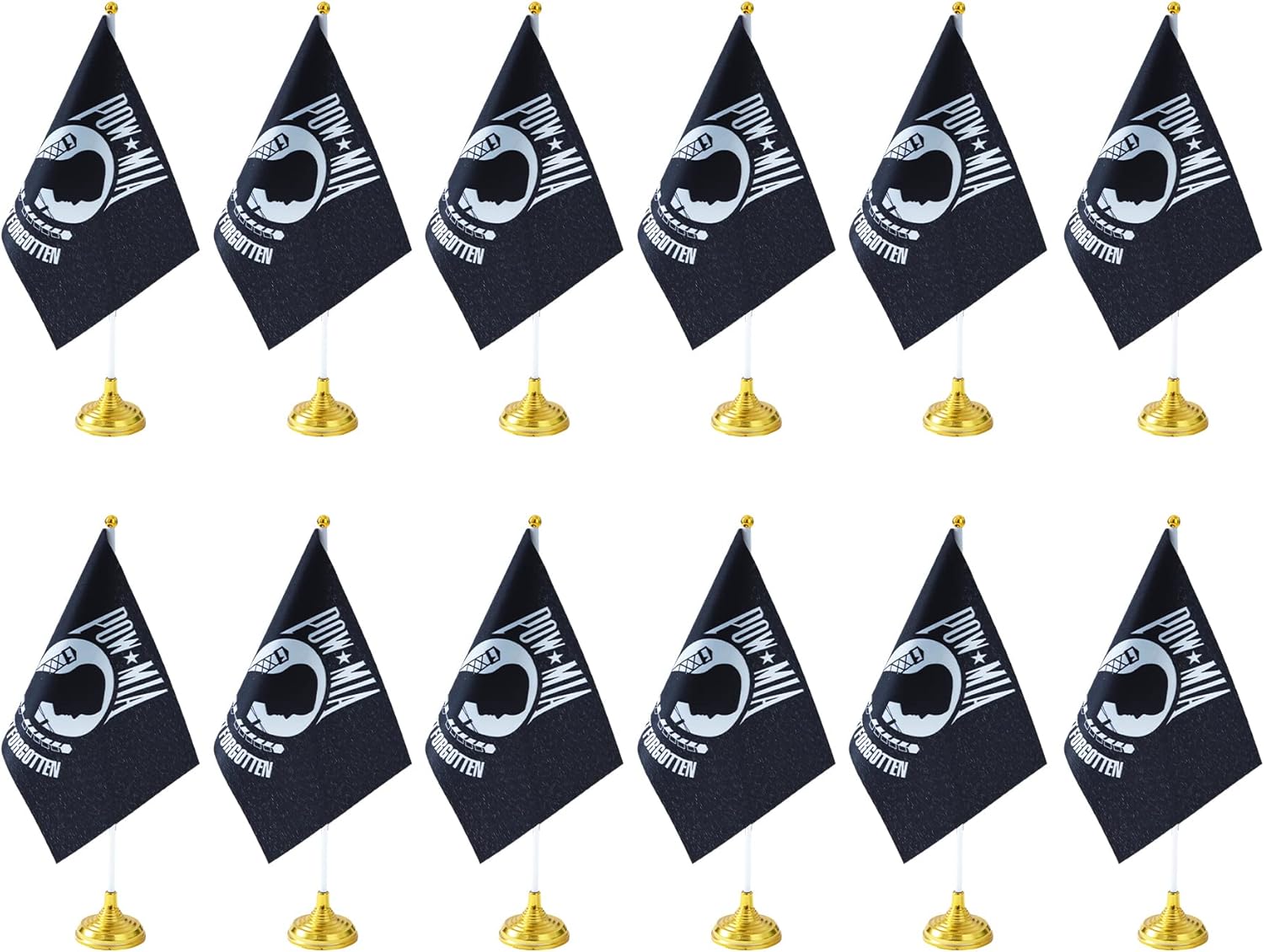 Amazon.com: FWIW 12 Pack American USA POW MIA Flag POW MIA Table Flag ...