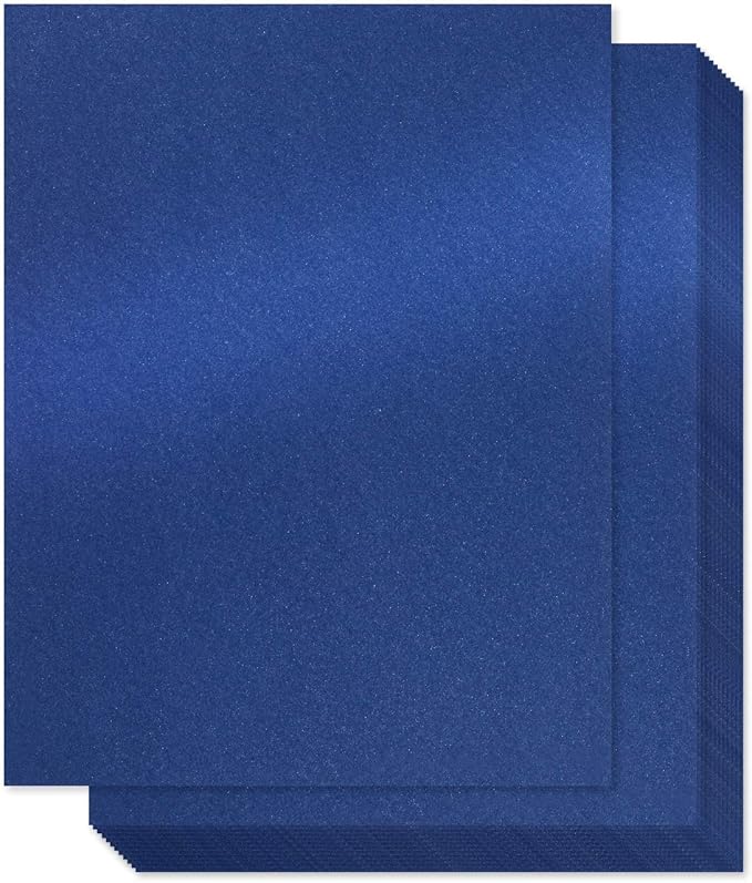 Amazon.com : Navy Blue Shimmer Paper - 100-Pack Metallic Cardstock ...