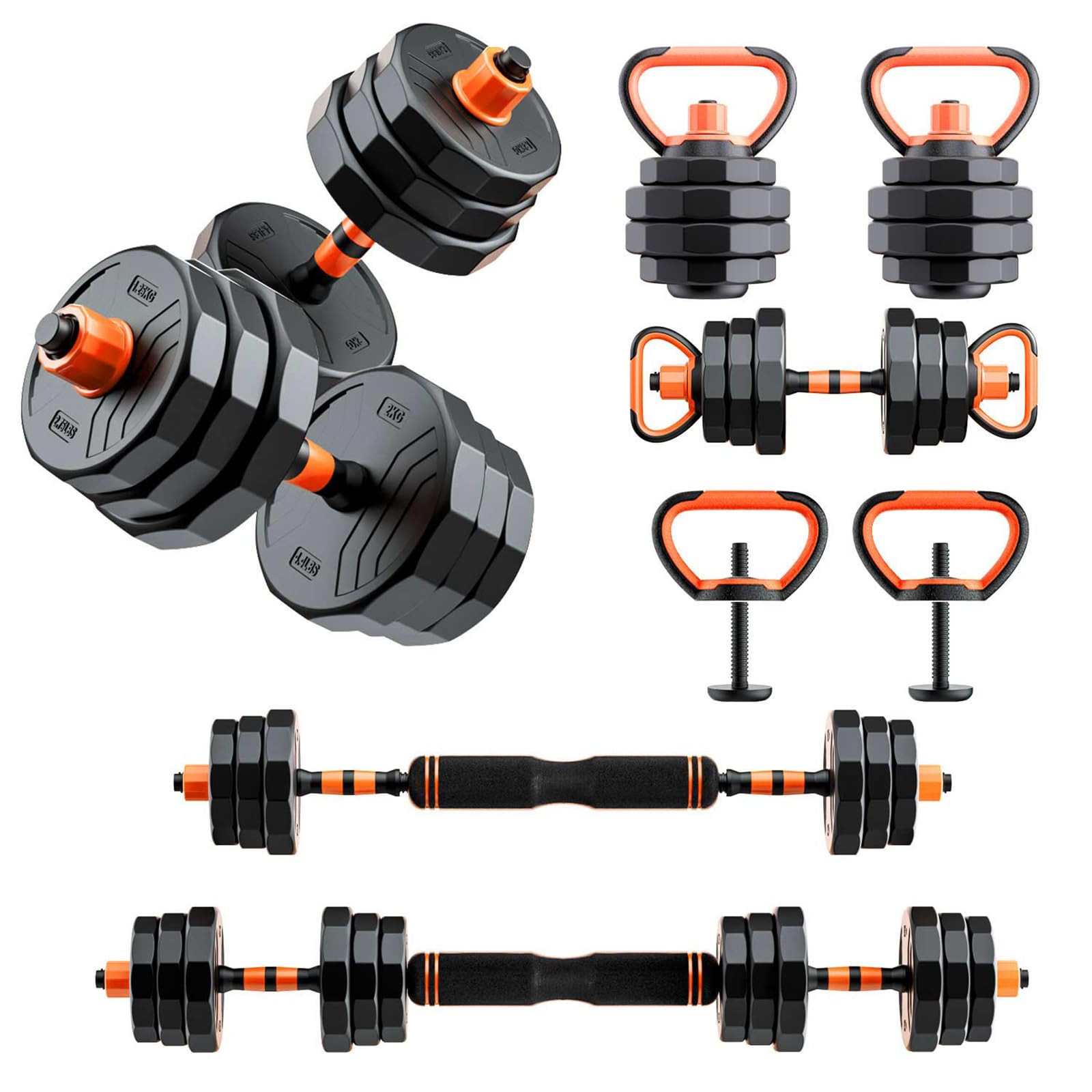 RUNWE Adjustable Weight Dumbbell Set - 33/44/66/88 lb Free Weight Set ...