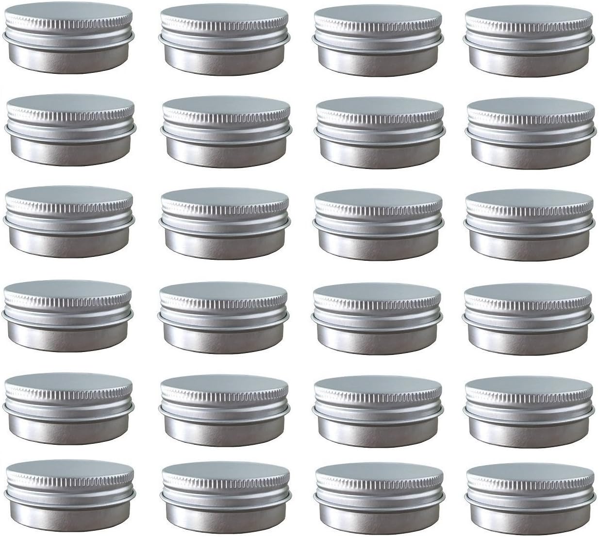 Amazon.com: Marsheepy 30 ml（1 oz） 24 Pack Silver Aluminum Round Lip ...