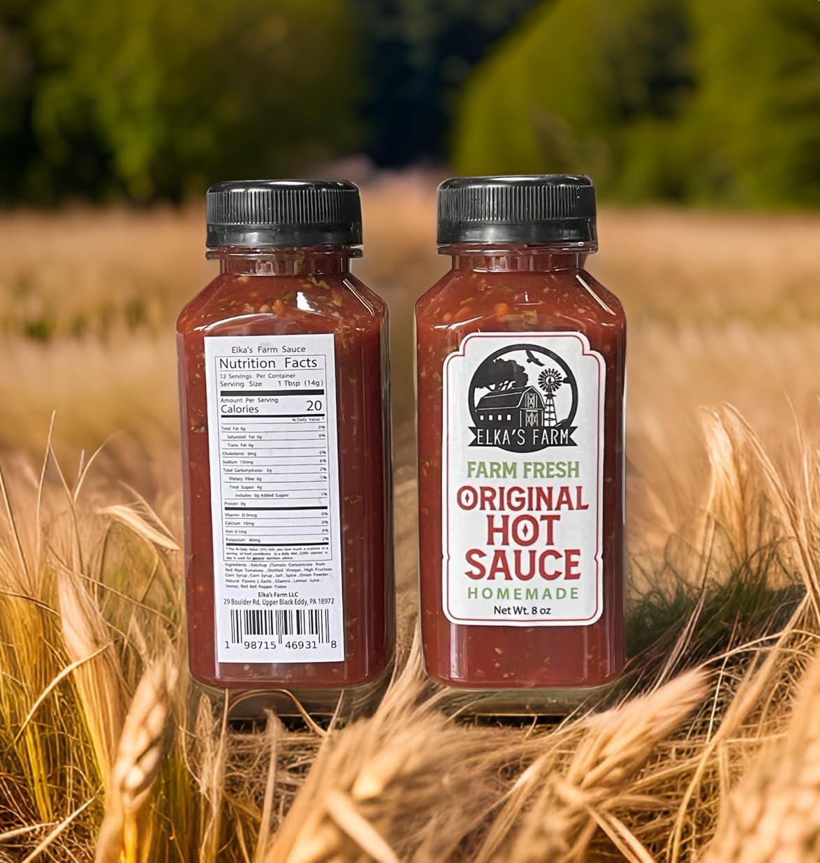 Amazon.com : Elka's Farm Original Hot Sauce - 8oz- Farm Fresh- Home ...