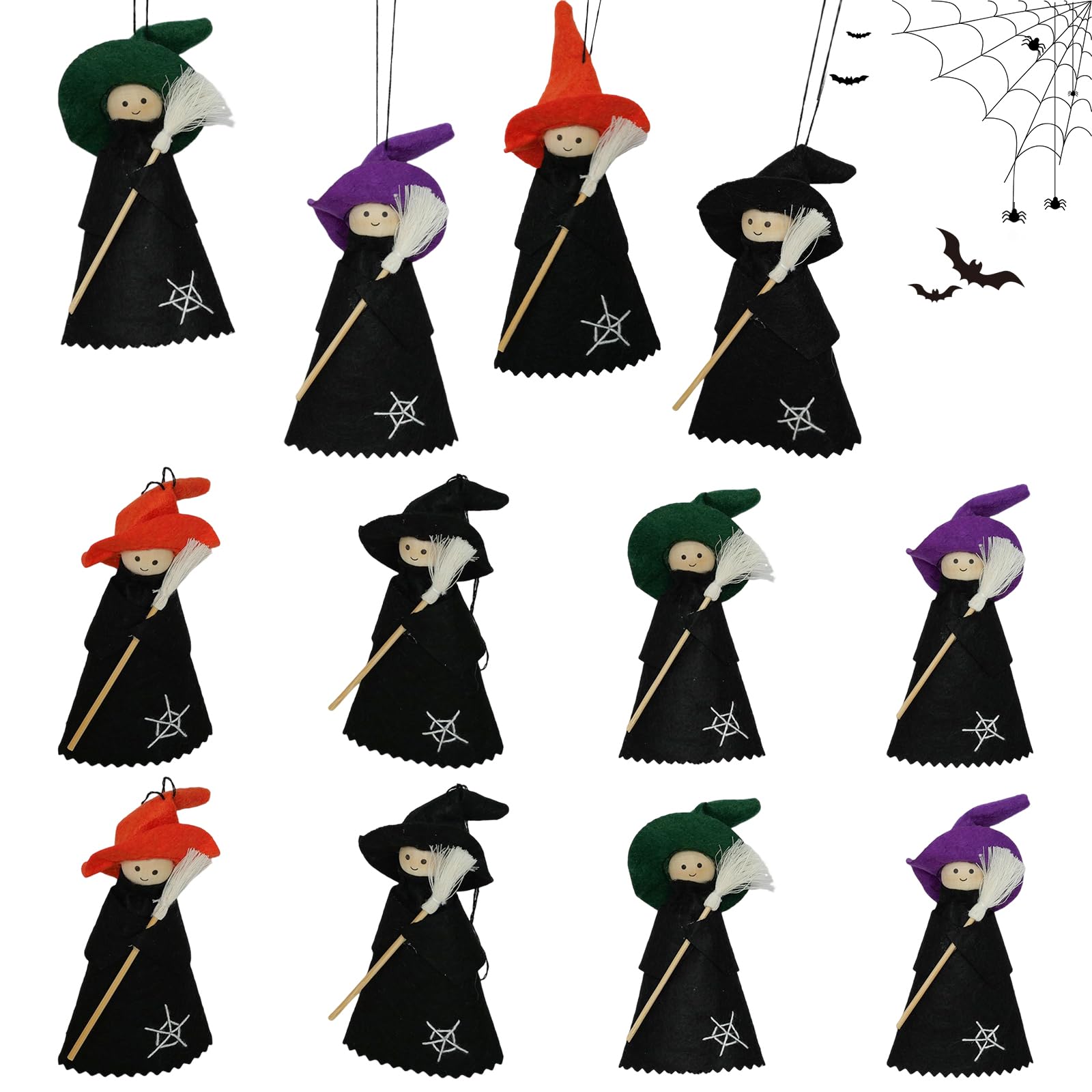 Amazon.com: Elasignshopo 12pcs Halloween Ornaments Tree Decorations ...